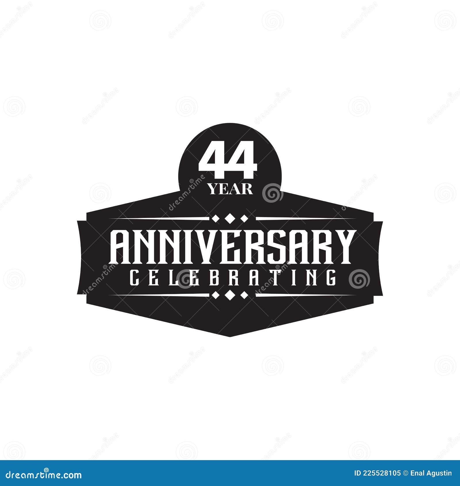 44th Year Anniversary Logo Design Template Stock Vector - Illustration ...