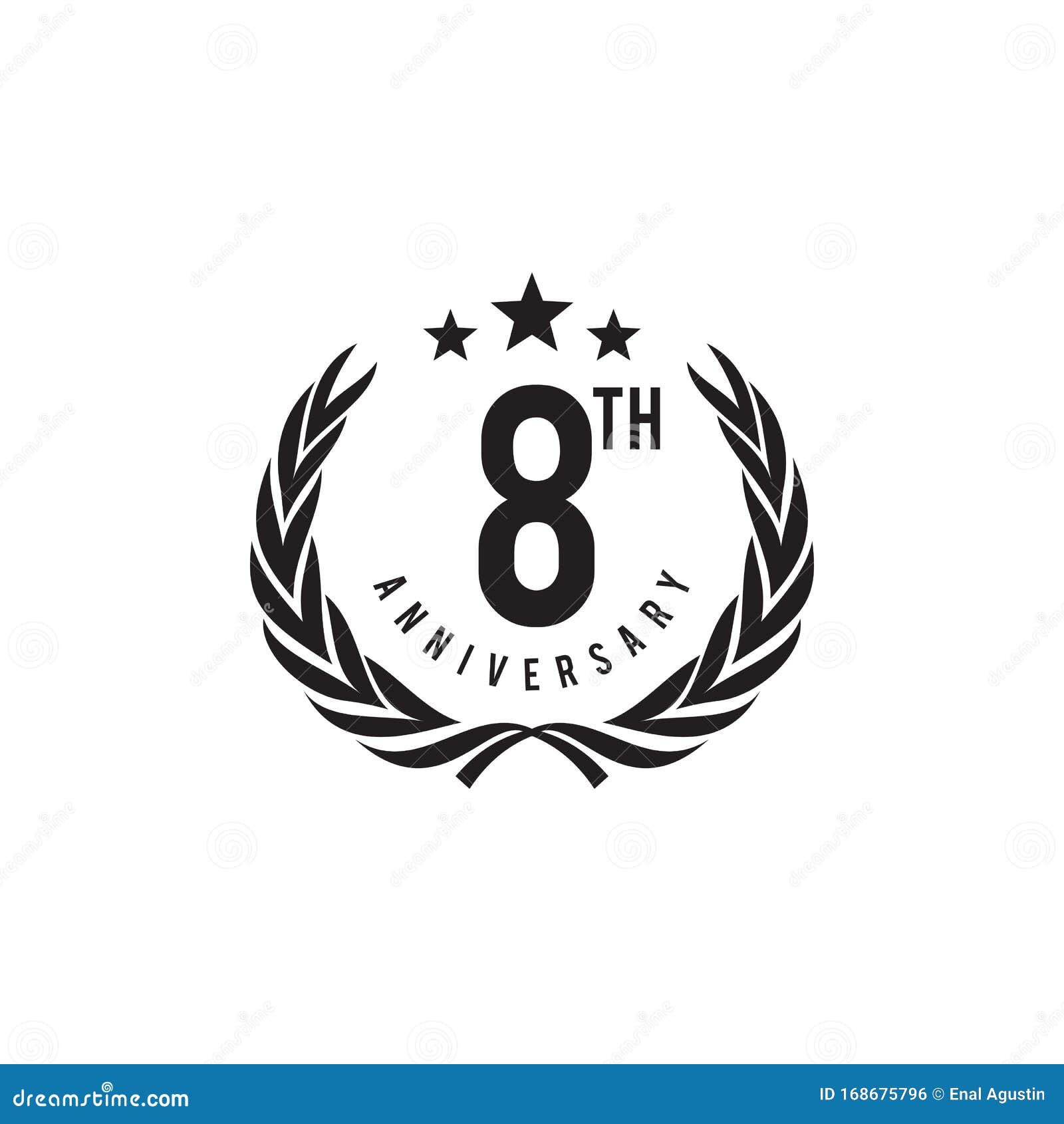 8th Year Anniversary Emblem Logo Design Vector Template Stock Vector ...