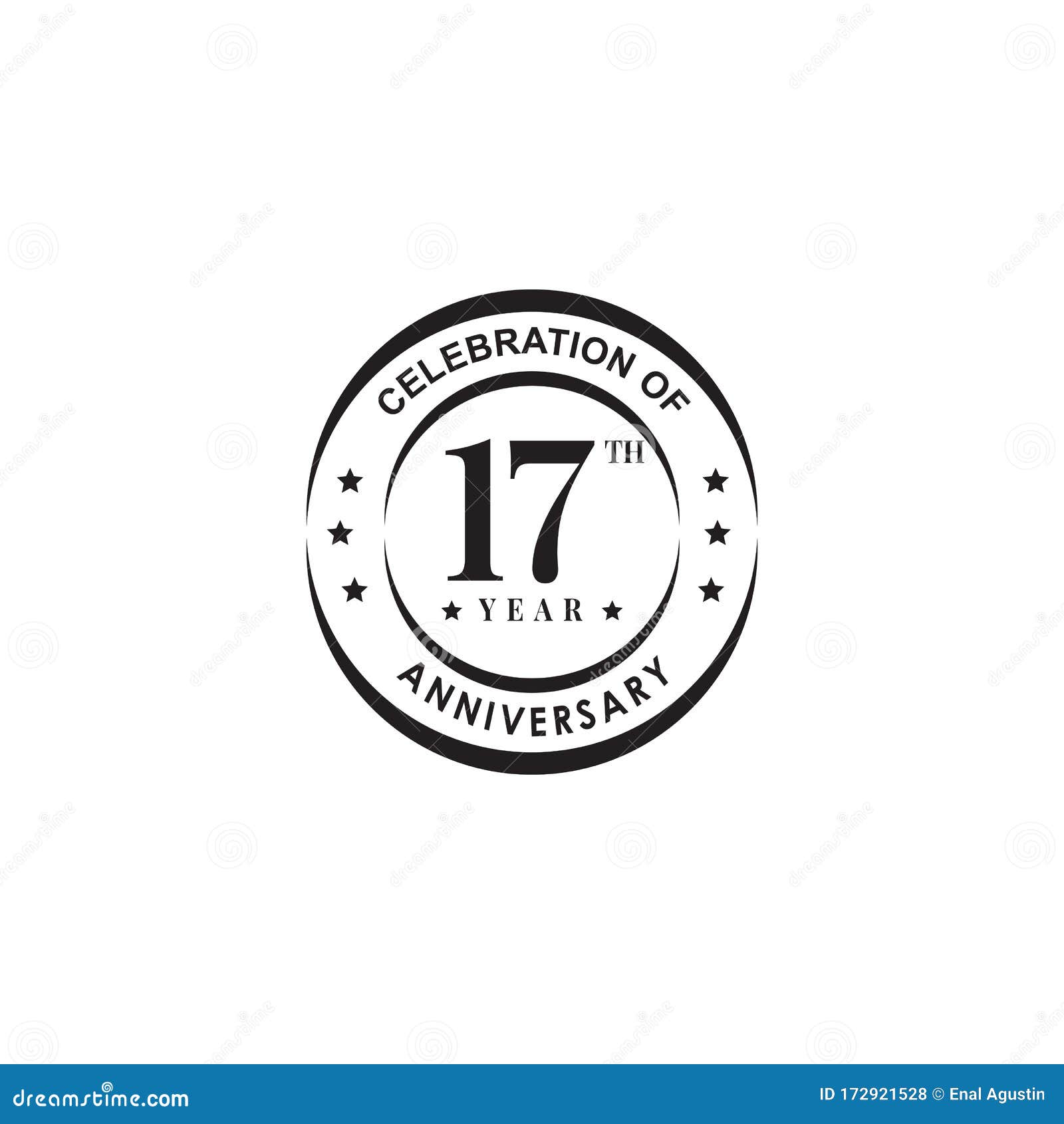 17th Year Celebrating Anniversary Emblem Logo Design Royalty-Free Stock ...