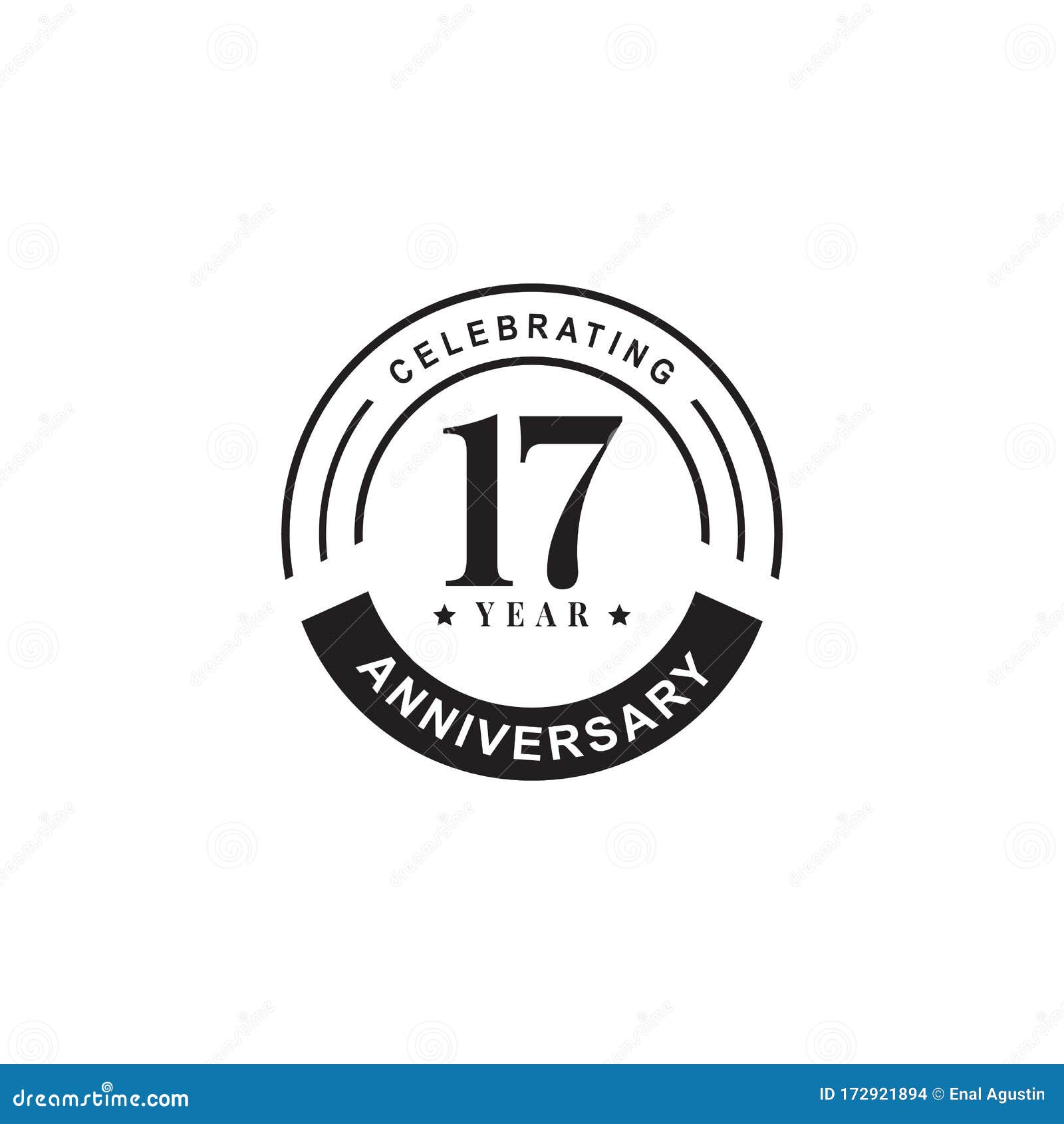17th Year Celebrating Anniversary Emblem Logo Design Stock Illustration ...