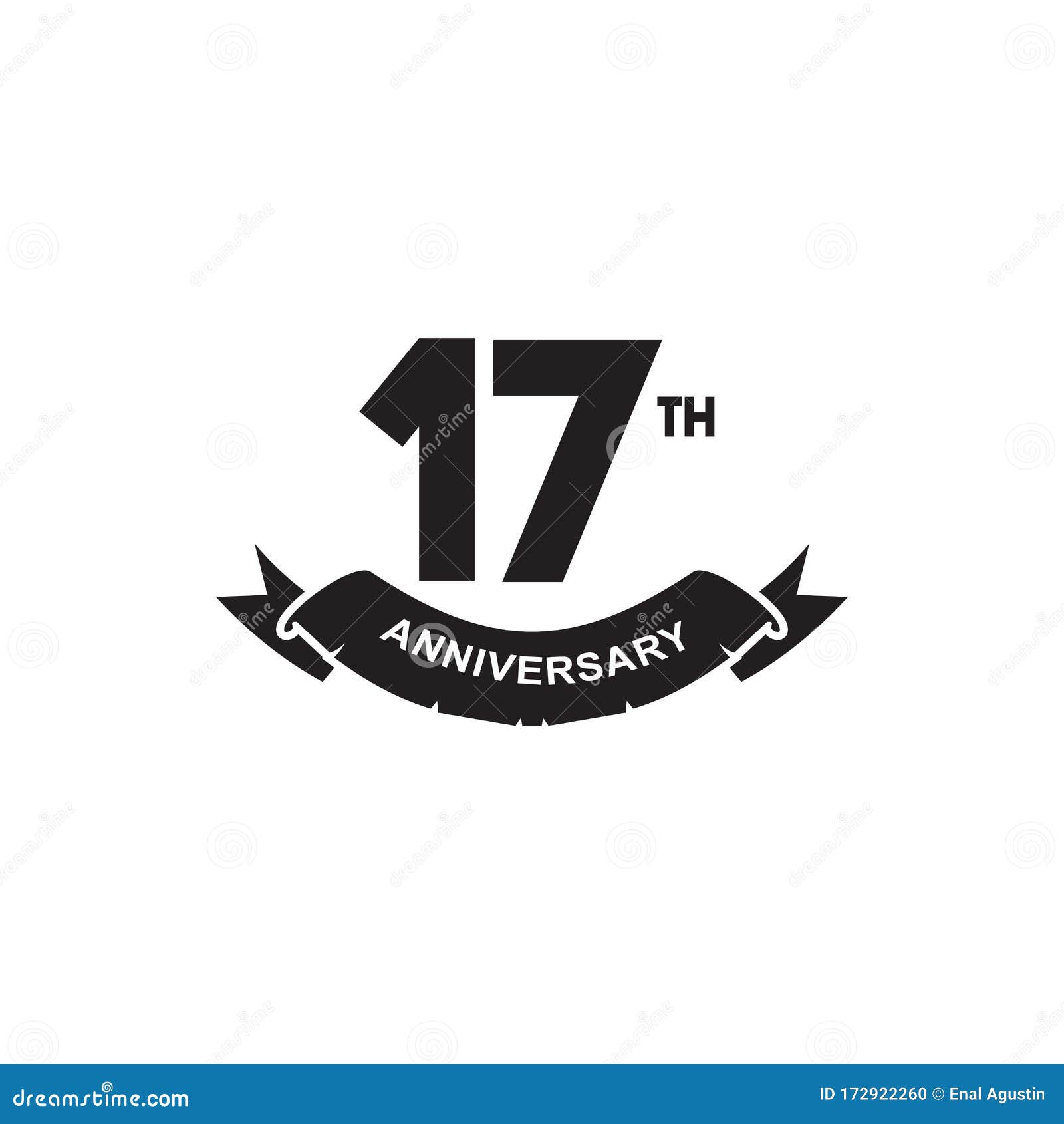 17th Year Celebrating Anniversary Emblem Logo Design Stock Illustration ...