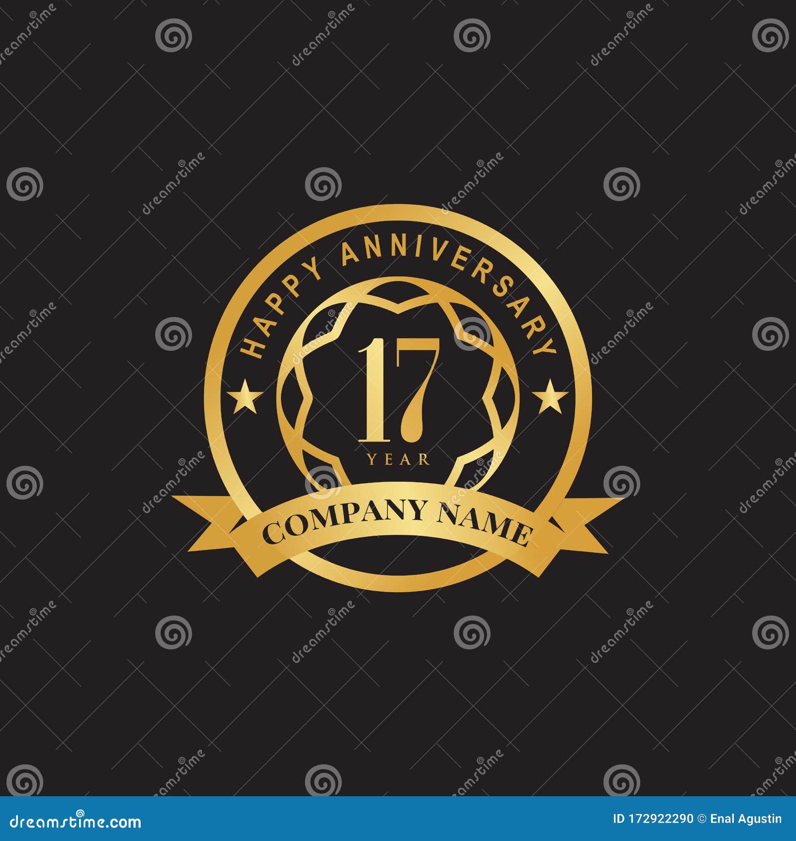 17th Year Celebrating Anniversary Emblem Logo Design Stock Illustration ...