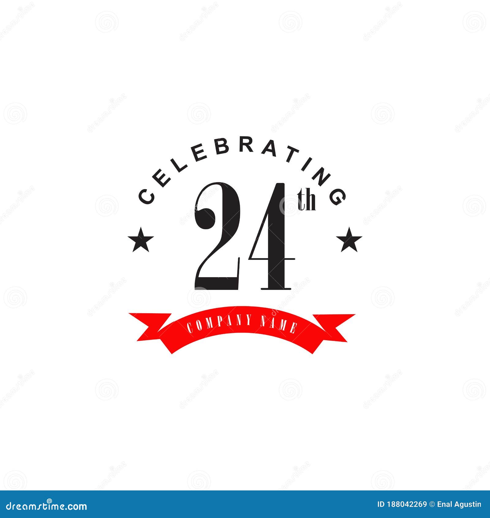 24th Year Celebrating Anniversary Logo Design Stock Vector ...