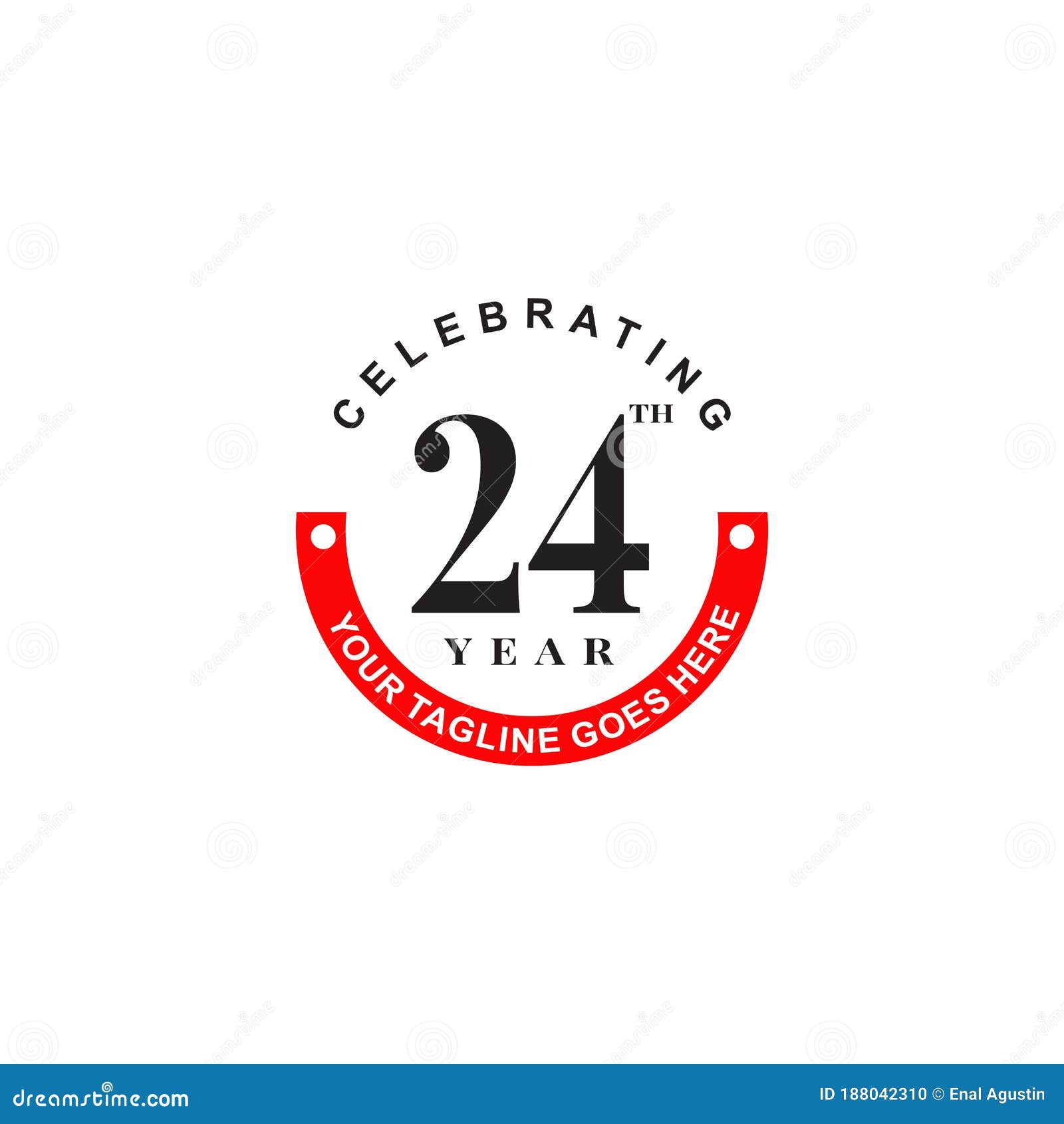 24th Year Celebrating Anniversary Logo Design Stock Vector ...