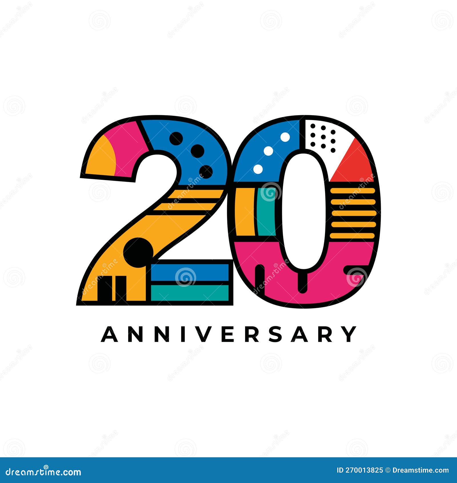 20th Year Celebrating Anniversary Logo Design Stock Vector ...