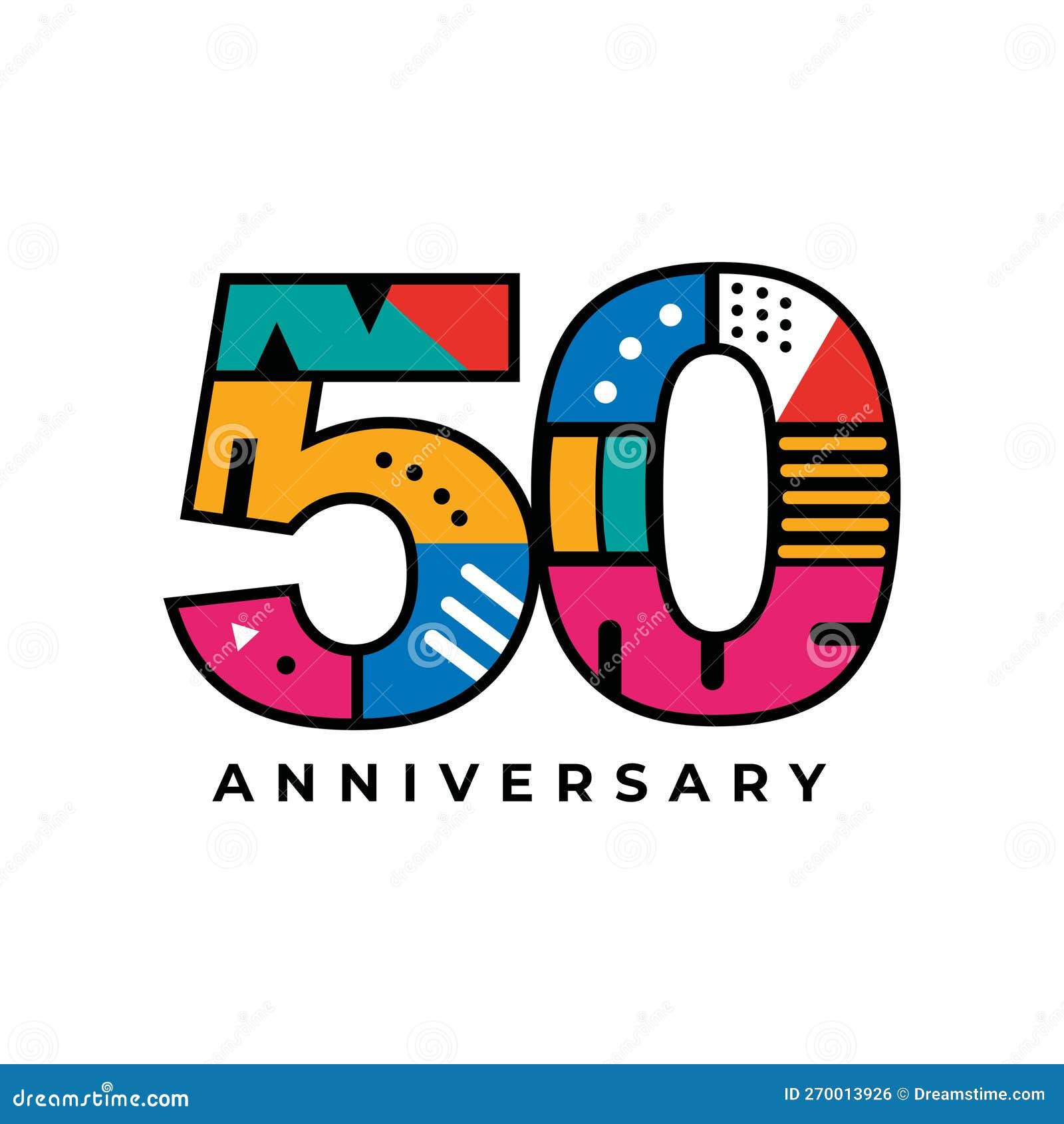50th Year Celebrating Anniversary Logo Design Stock Vector ...