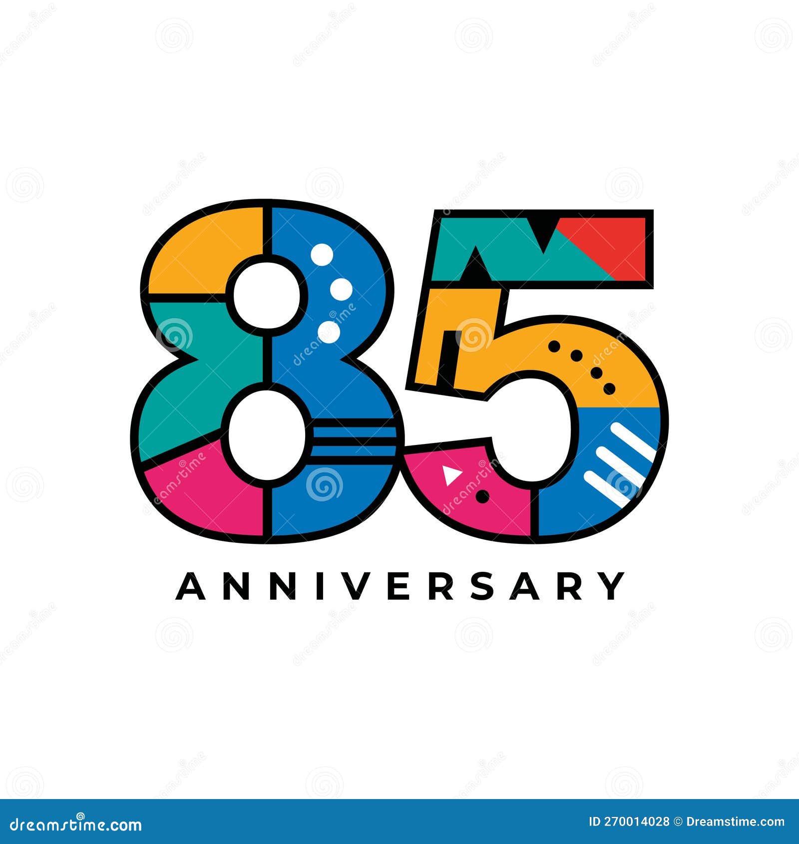 85th Year Celebrating Anniversary Logo Design Stock Vector ...