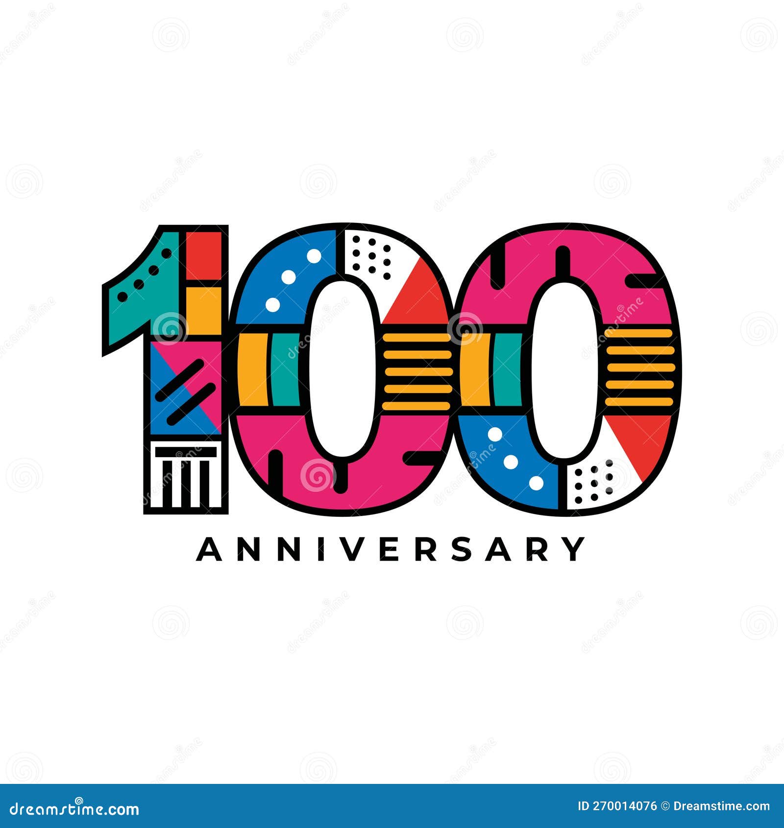 100th Year Celebrating Century Anniversary Logo Design Stock Vector ...