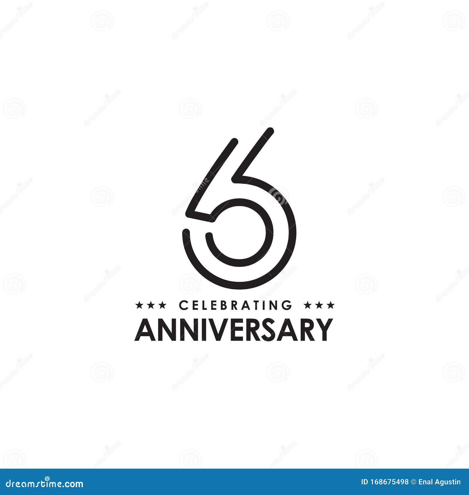 6th Year Anniversary Emblem Logo Design Vector Template Stock Vector ...