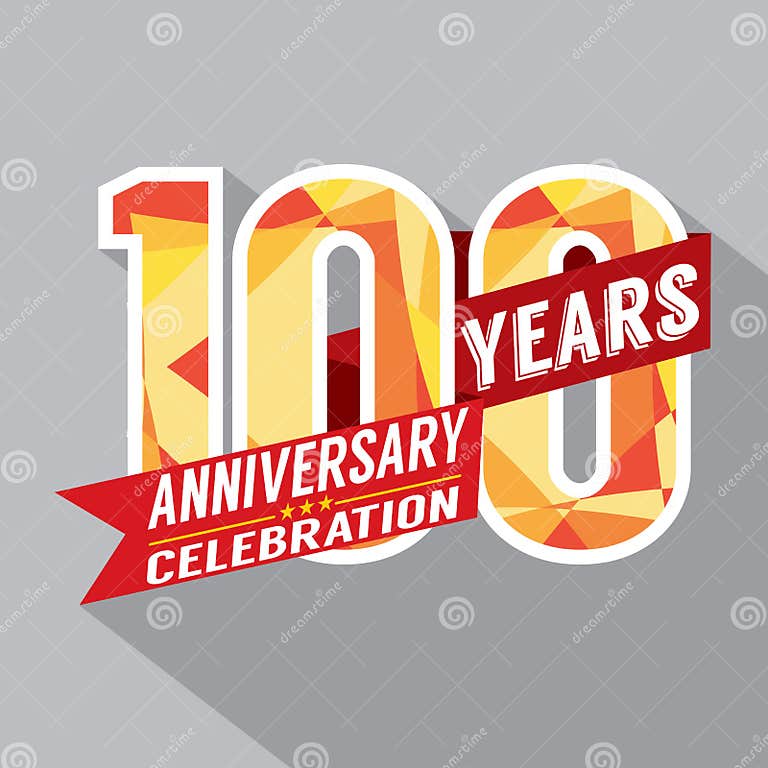 100th Years Anniversary Celebration Design Stock Vector - Illustration ...