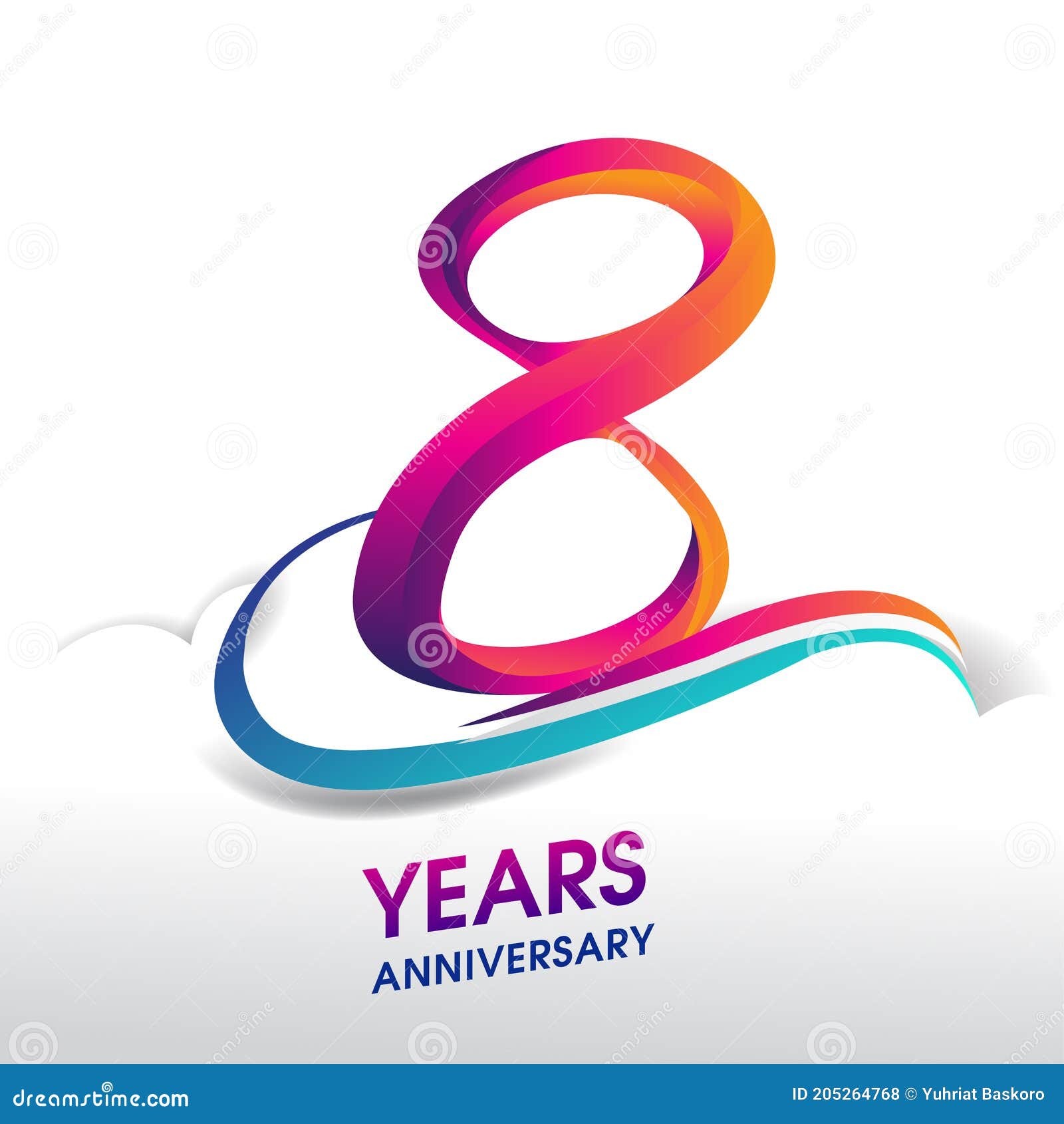 8th Years Anniversary Celebration Logo, Birthday Vector Design Stock ...