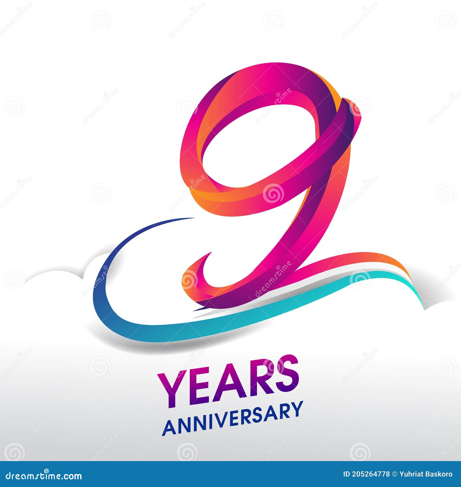 9th Years Anniversary Celebration Logo, Birthday Vector Design Stock ...