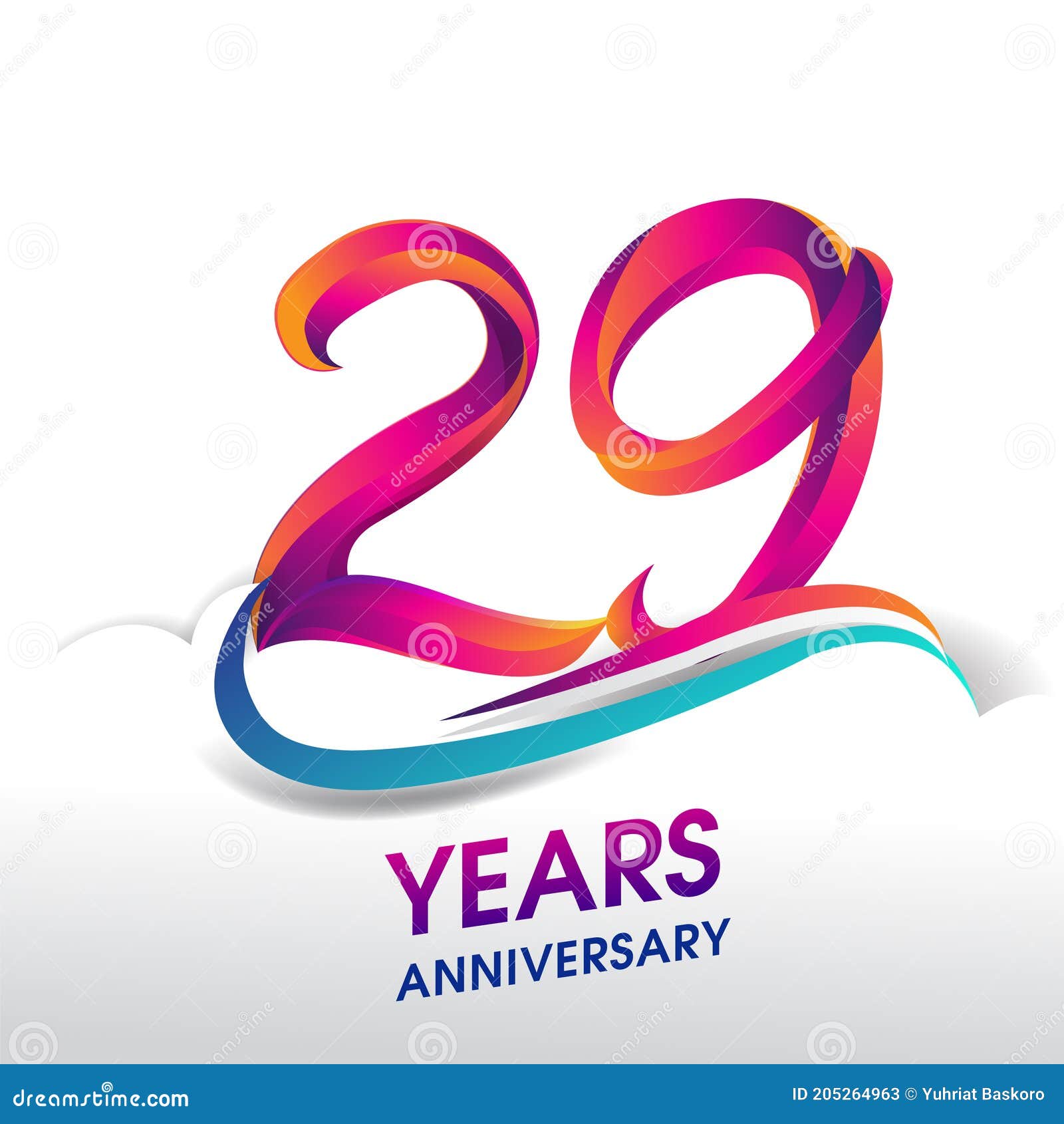 29th Years Anniversary Celebration Logo, Flat Design Isolated On White ...