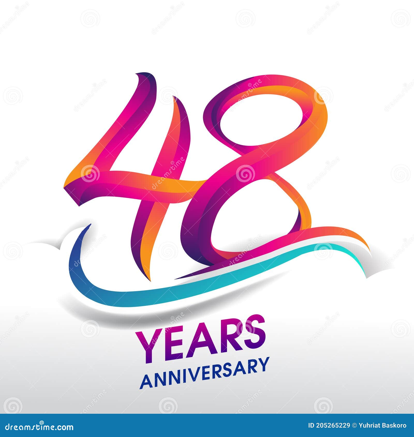 48th Years Anniversary Celebration Logo, Birthday Vector Design Stock ... 48th Years Anniversary Celebration Logo, Birthday Vector Design Stock ...