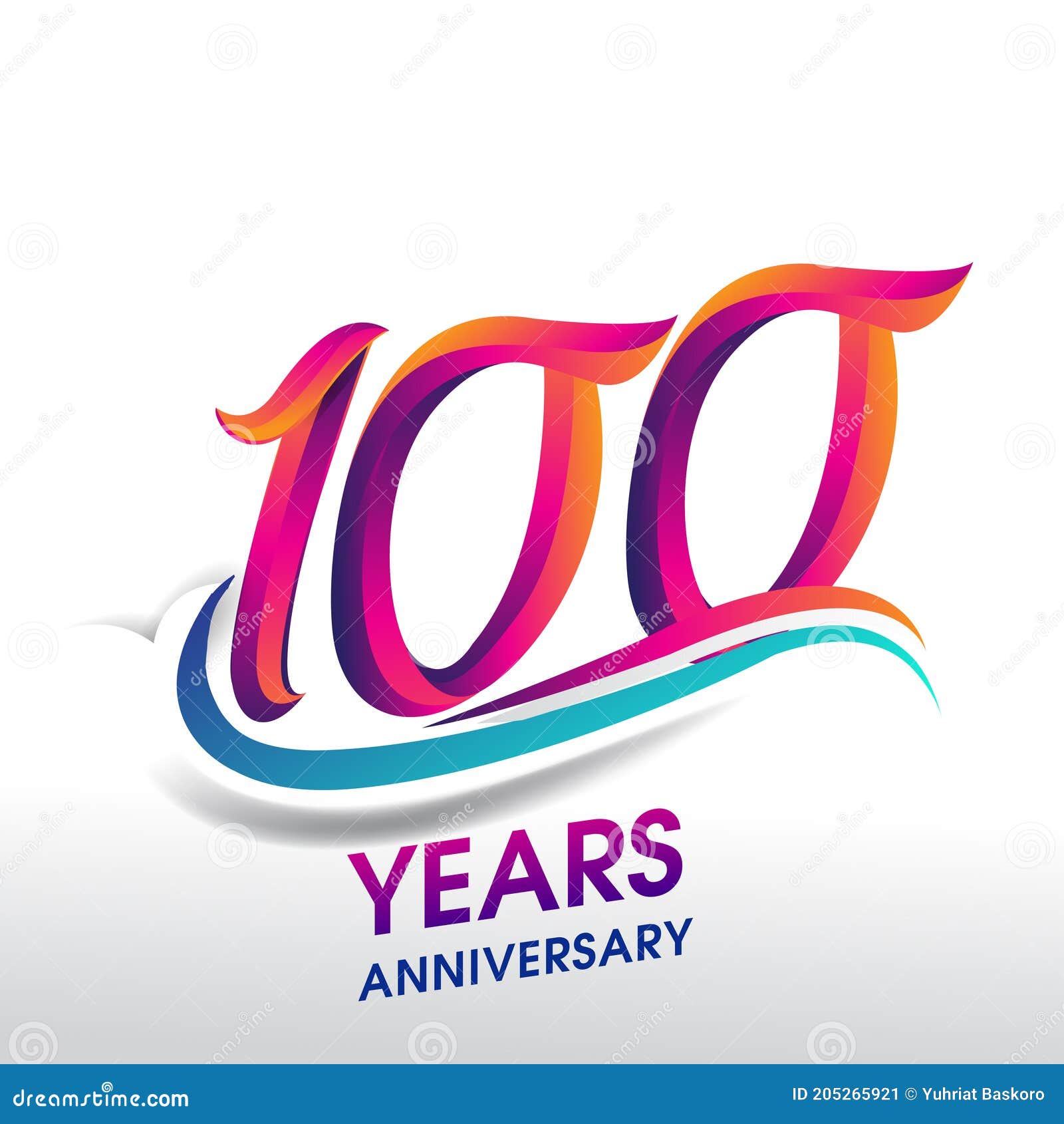 100th Years Anniversary Celebration Logo Birthday Vector Design Stock