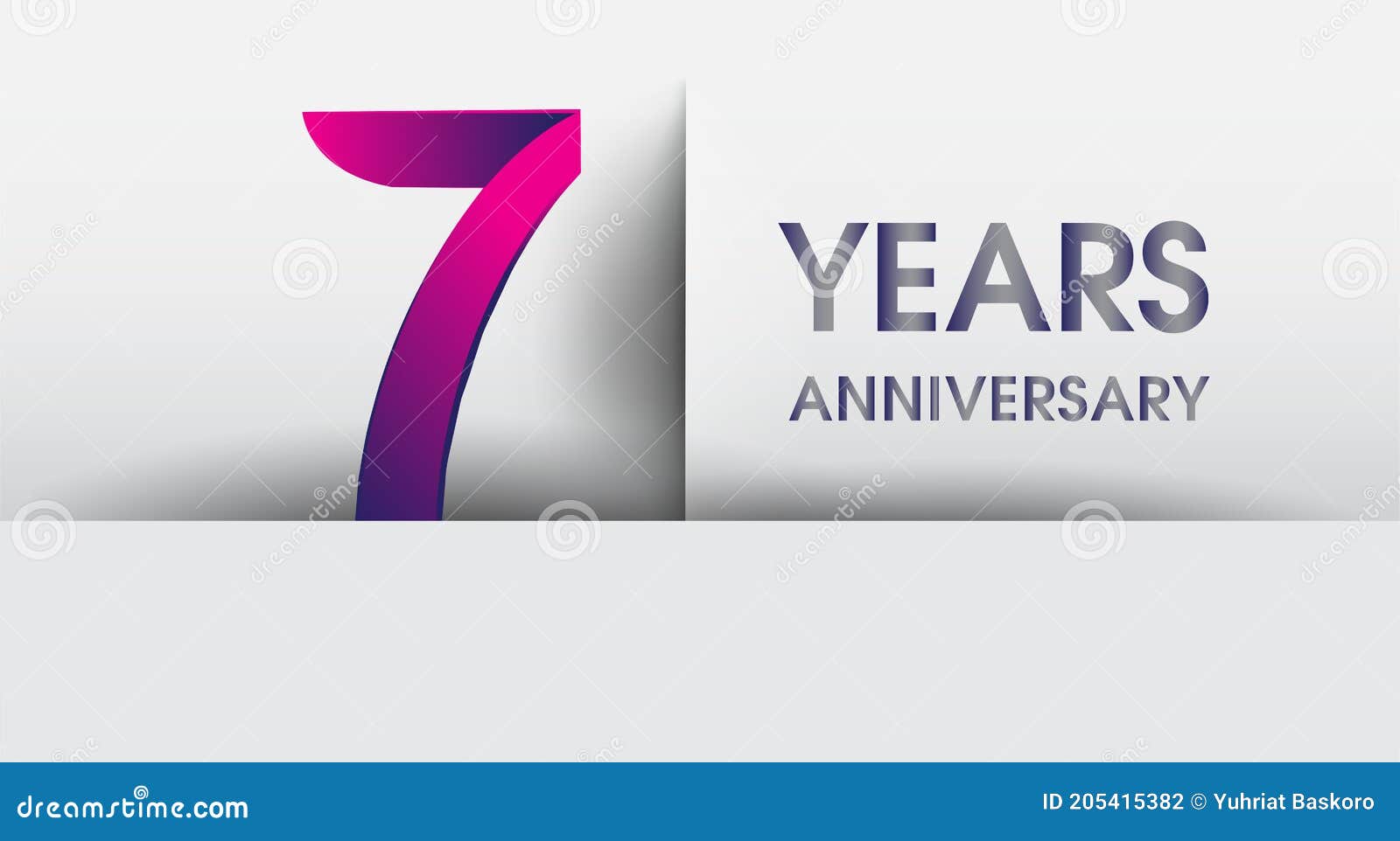 7th Years Anniversary Celebration Logo, Flat Design Isolated on White ...