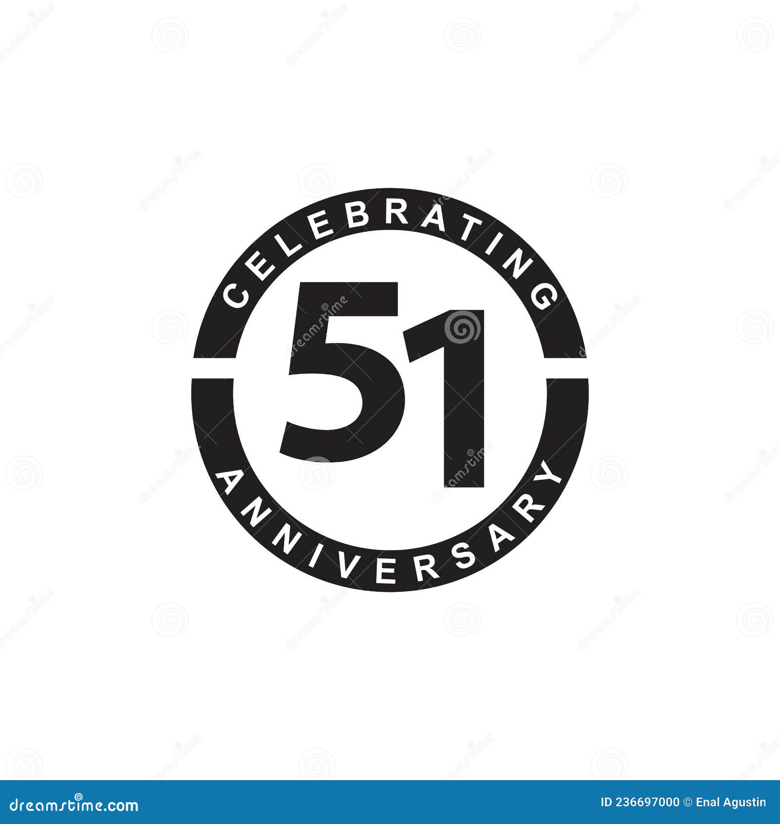 51th Years Anniversary Emblem Logo Design Stock Vector - Illustration ...