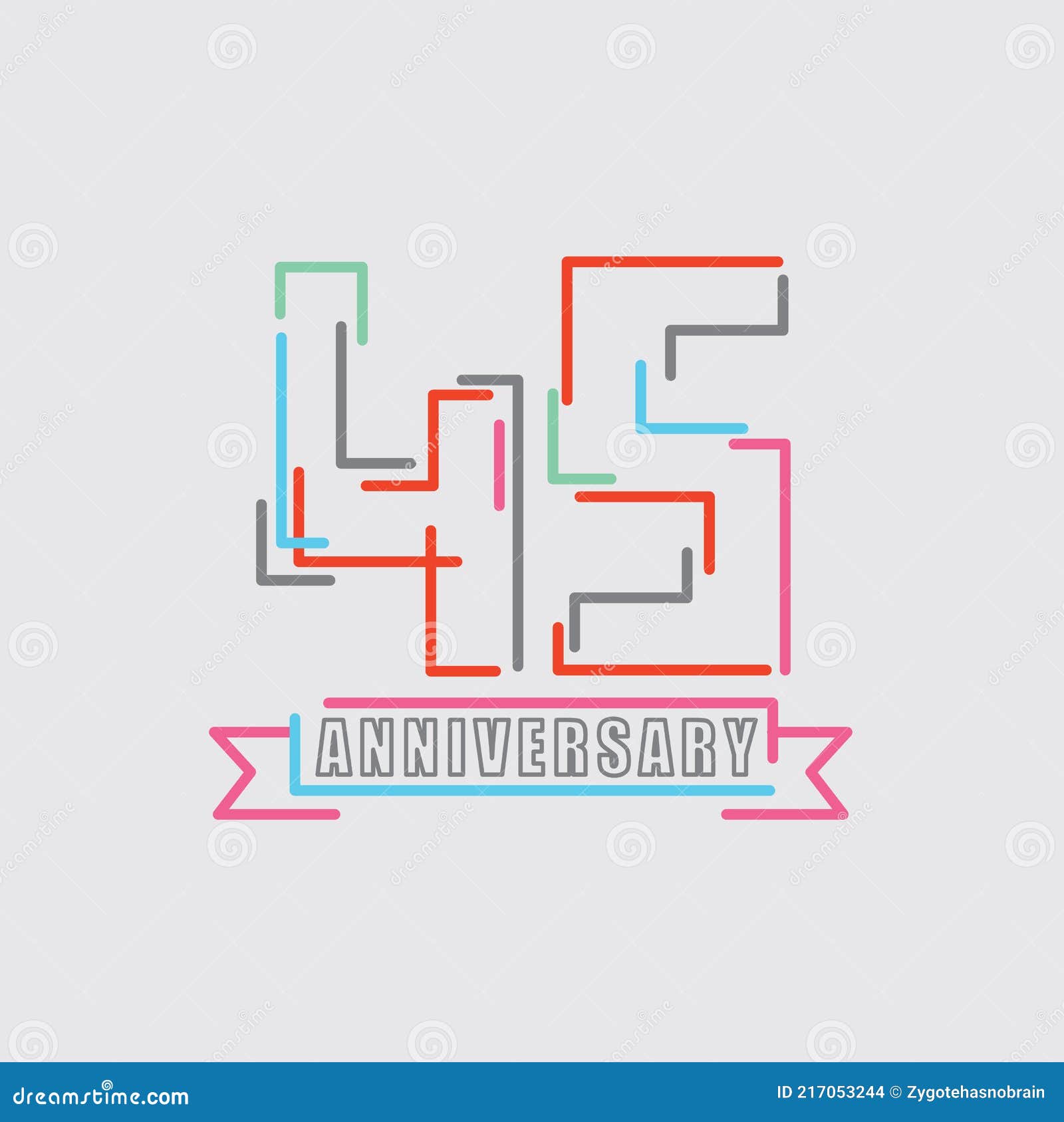 45th Years Anniversary Logo Birthday Celebration Abstract Design Vector ...