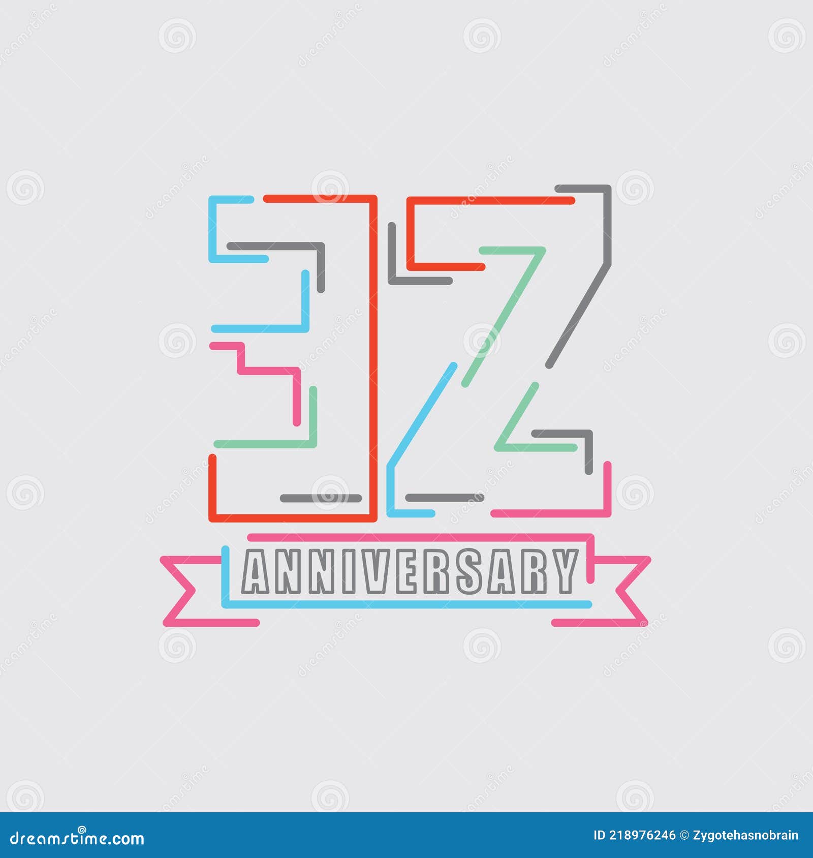 32th Years Anniversary Logo Birthday Celebration Abstract Design Vector ...