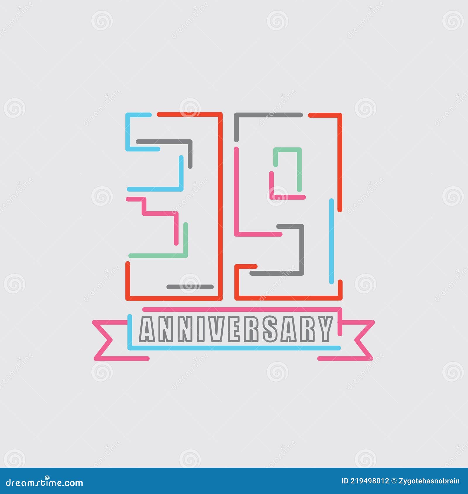 39th Years Anniversary Logo Birthday Celebration Abstract Design Vector ...