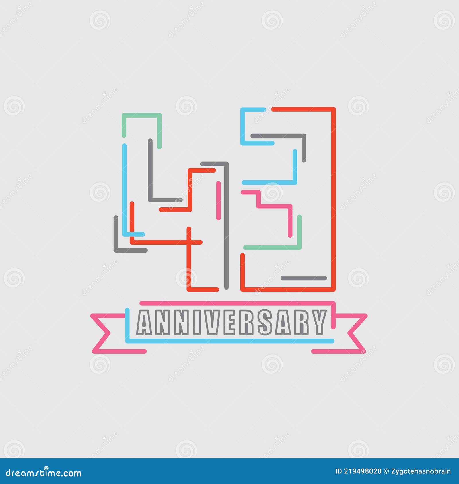 43th Happy Birthday 43 Year Old Neon Sign Vector. On Brick Wall ...