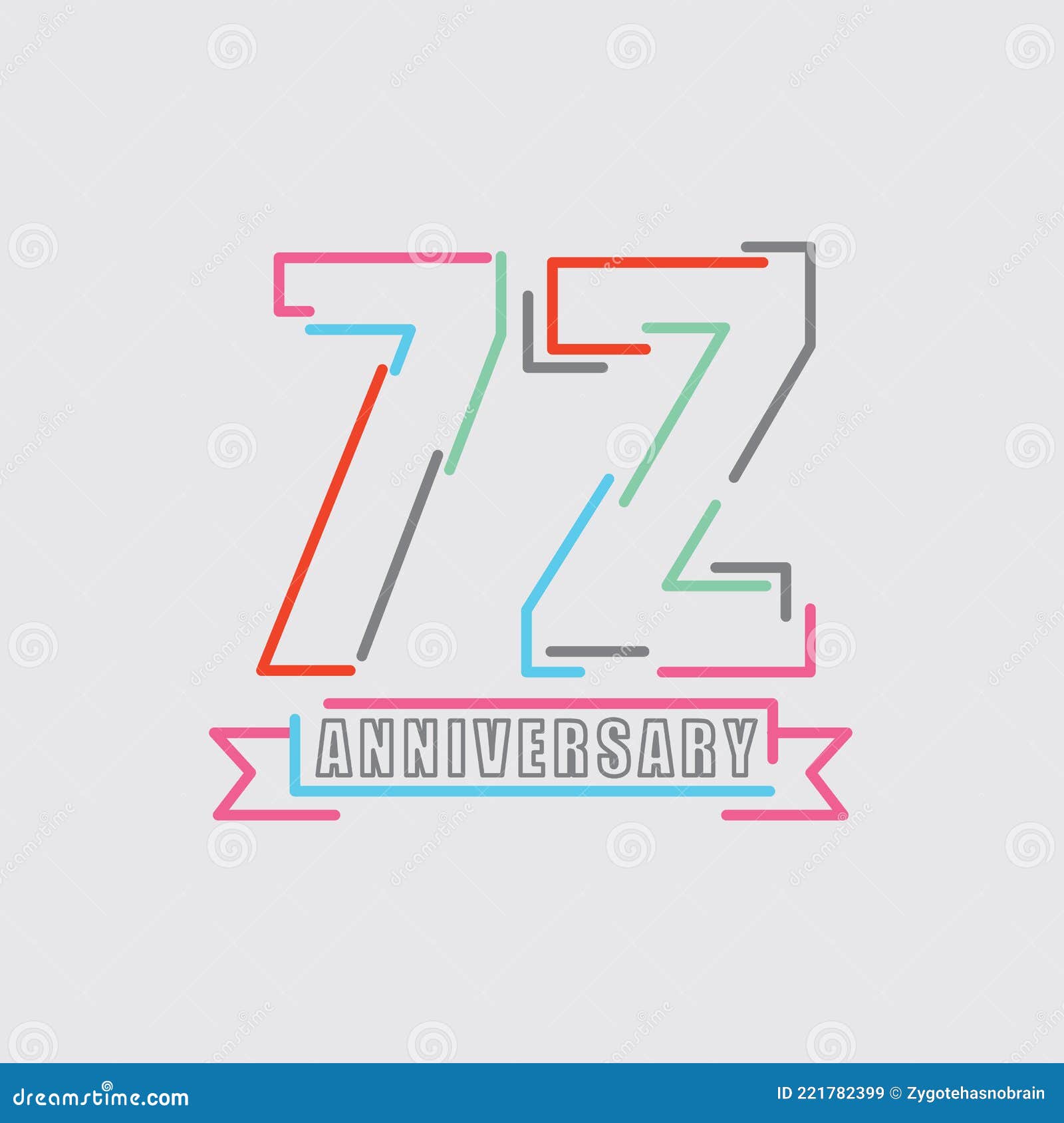 Happy 72th Birthday Balloons Greeting Card Background. Stock ...