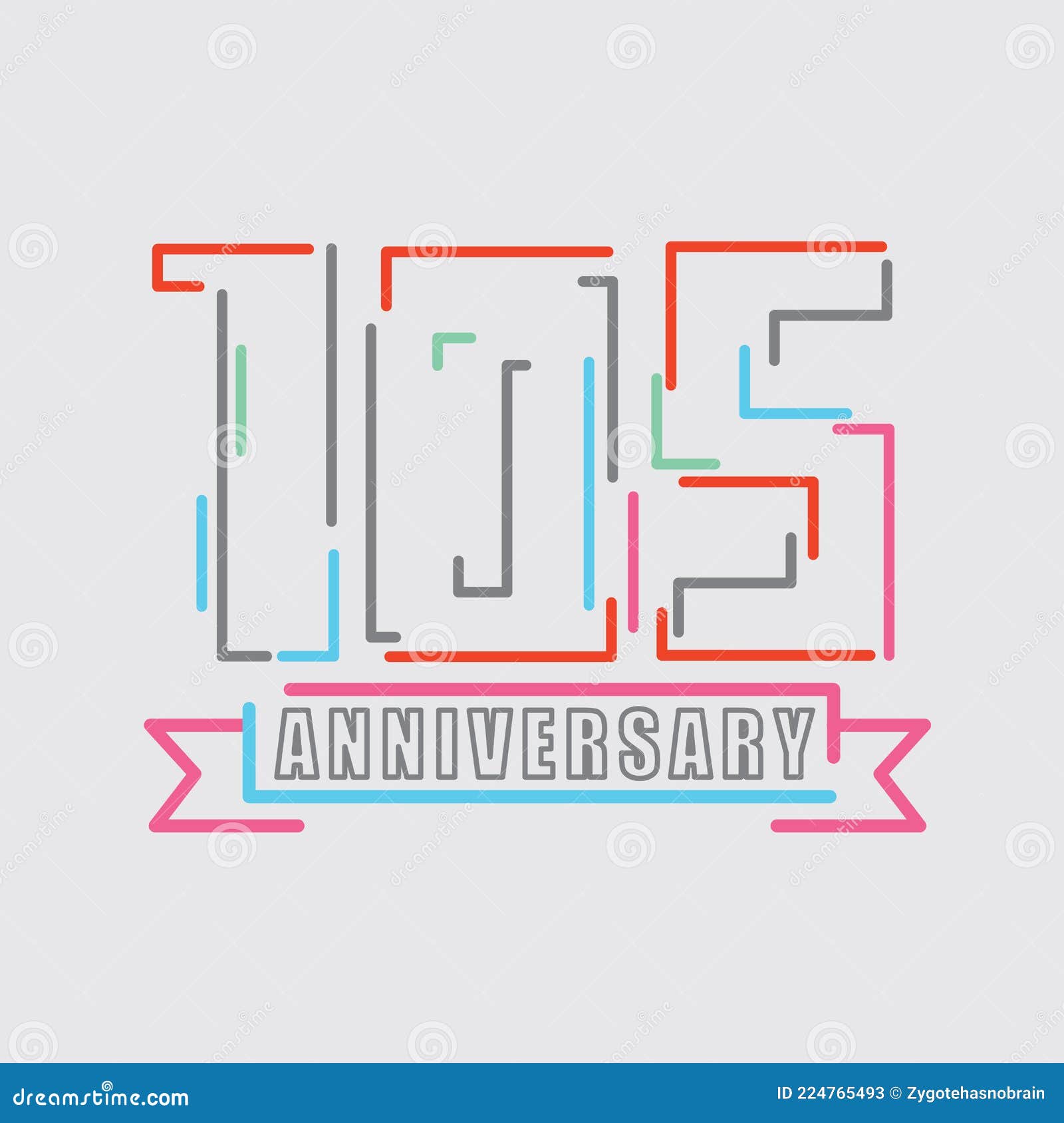 105th Years Anniversary Logo Birthday Celebration Abstract Design ...