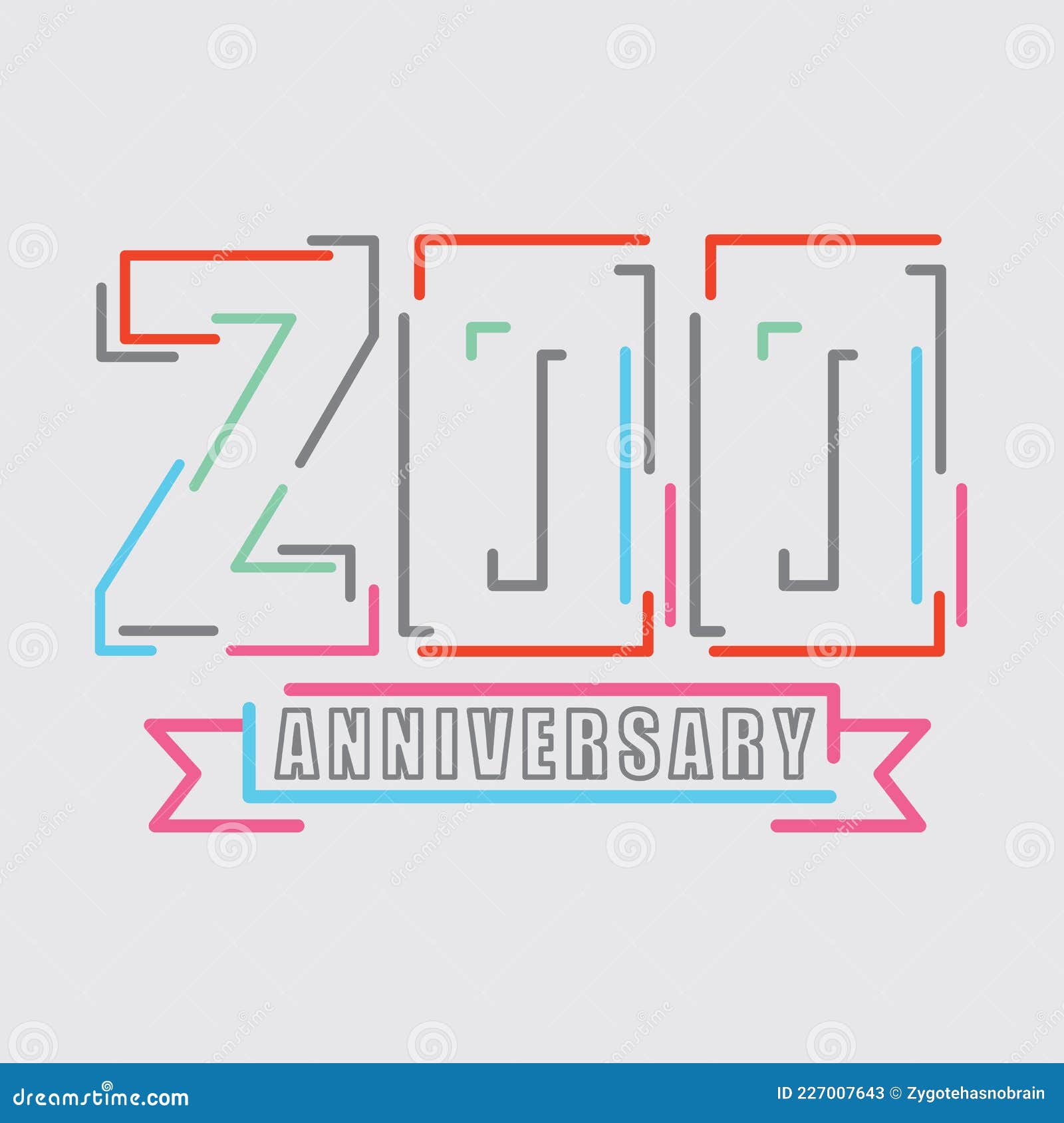 200th Years Anniversary Logo Birthday Celebration Abstract Design ...