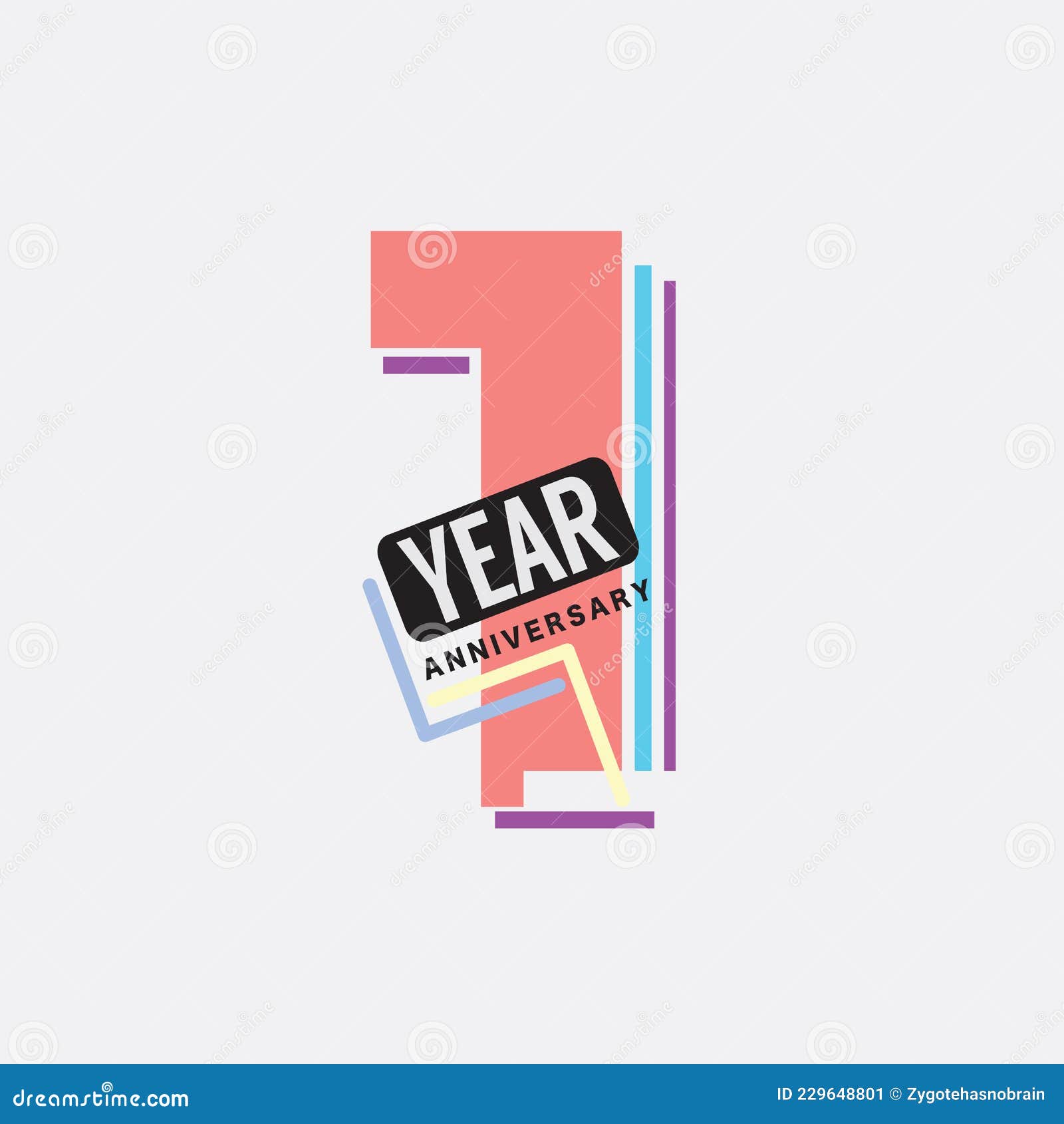 1th Years Anniversary Logo Birthday Celebration Abstract Design Vector ...