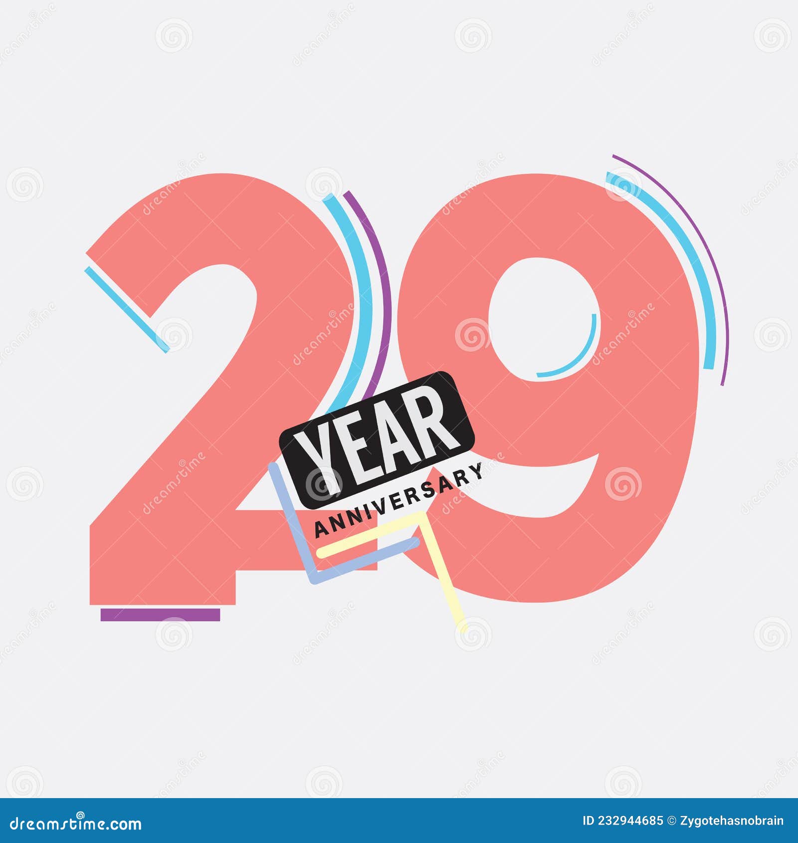 29th Years Anniversary Celebration Logo, Flat Design Isolated On White ...