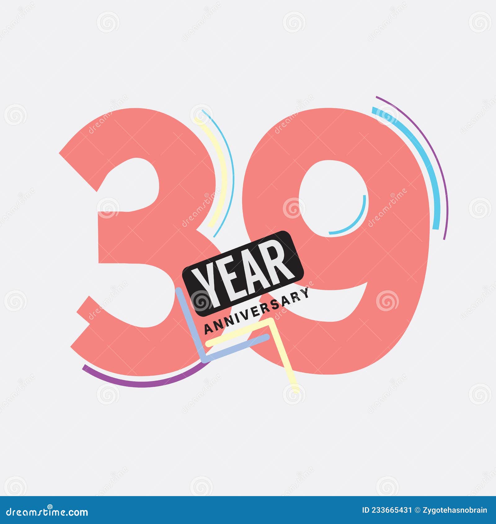 39th Years Anniversary Logo Birthday Celebration Abstract Design Vector ...