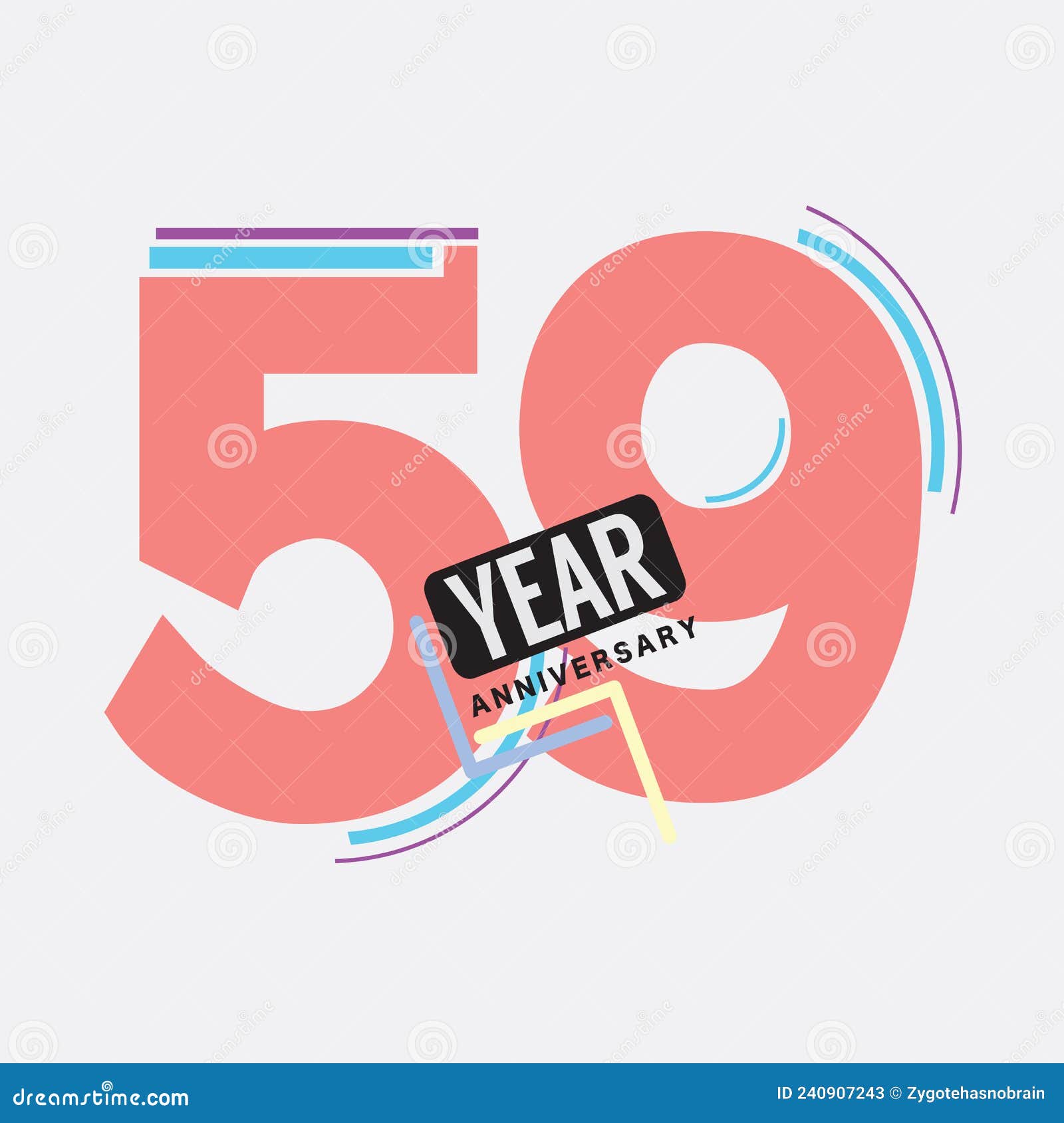 59th Years Anniversary Logo Birthday Celebration Abstract Design Vector ...