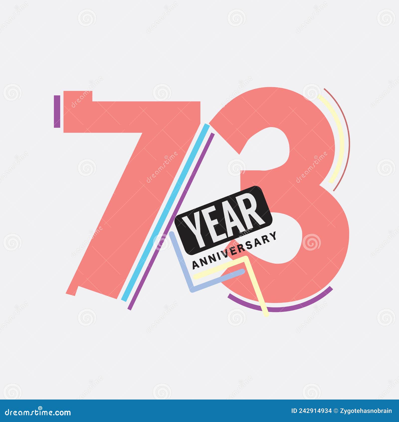 Logo 73th Anniversary Logo With A Circle And Number 73 In It And ...