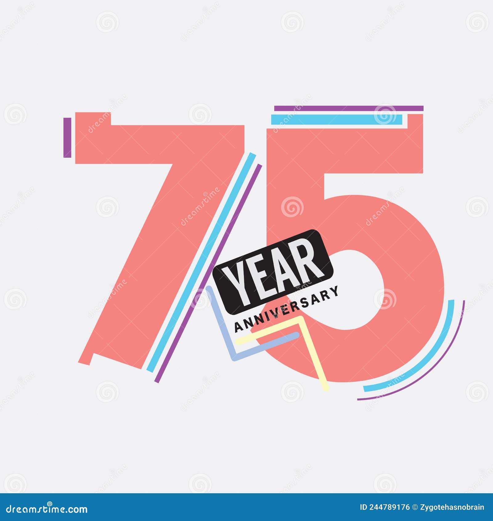 75th Years Anniversary Logo Birthday Celebration Abstract Design Vector ...