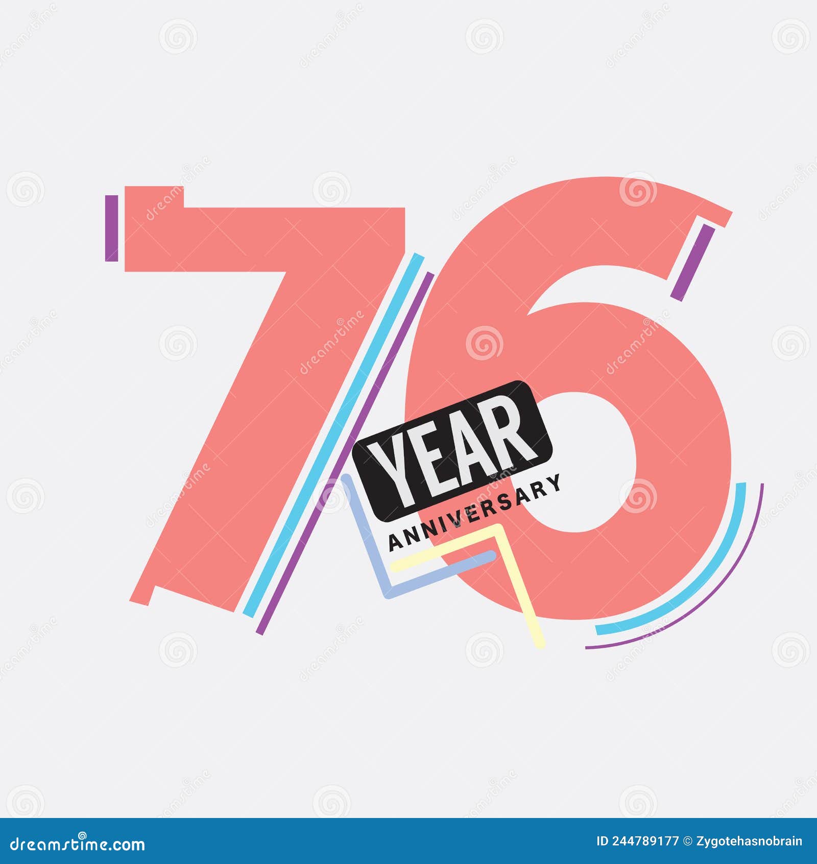 76th Years Anniversary Logo Birthday Celebration Abstract Design Vector ...