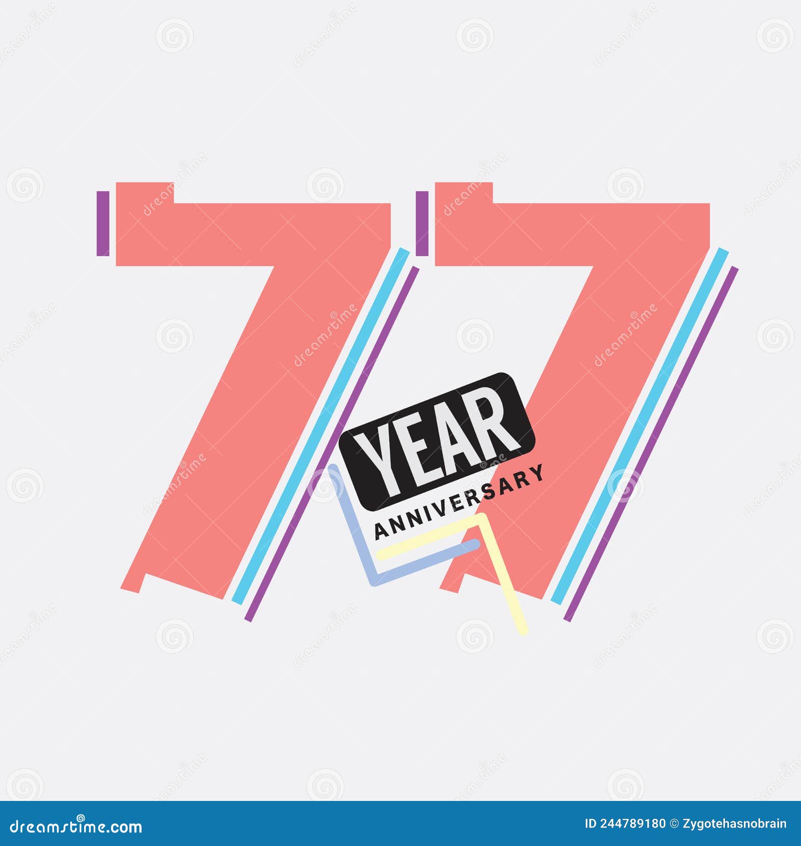 77th Years Anniversary Logo Birthday Celebration Abstract Design Vector ...