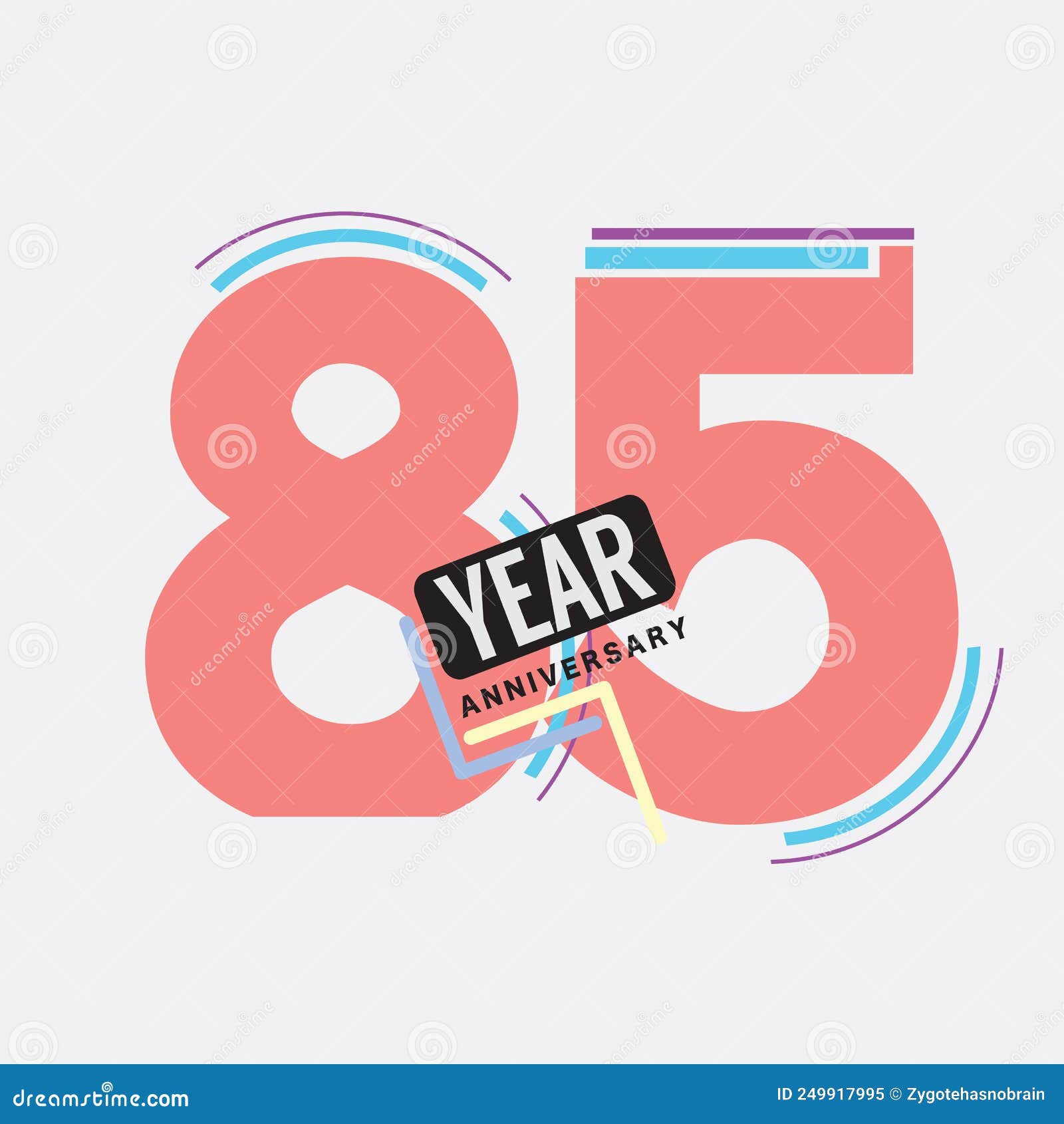 85th Years Happy Birthday Anniversary Card Red Black Invitation ...