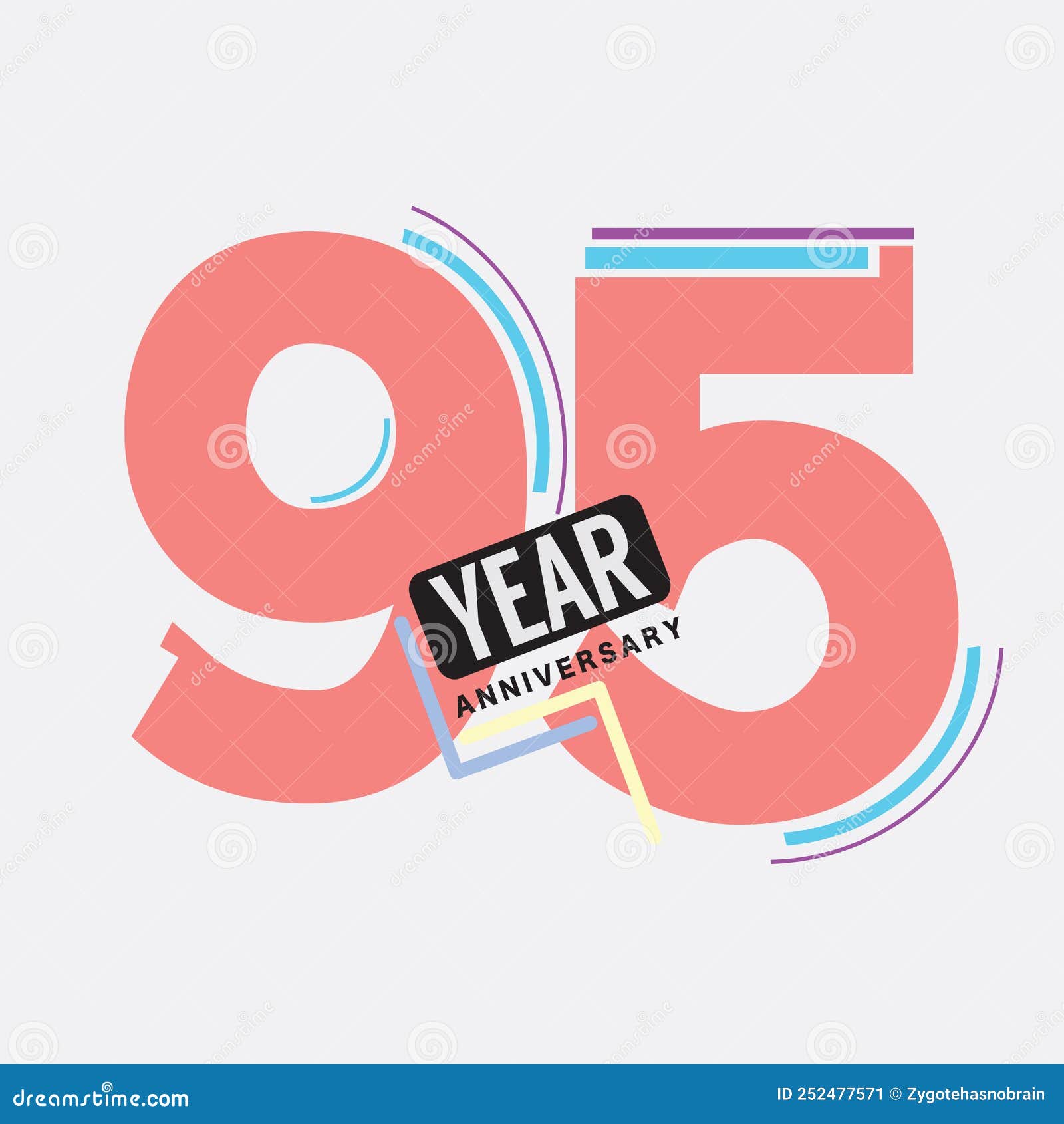 95th Years Anniversary Logo Birthday Celebration Abstract Design Vector ...