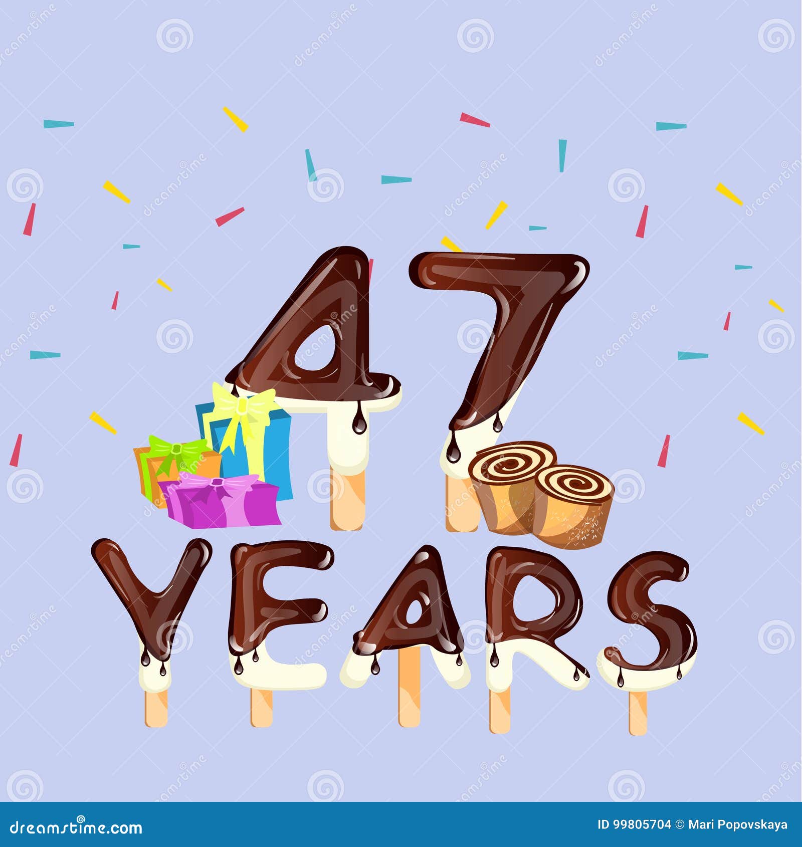 47th Happy Birthday Lettering, 47 Years Birthday Beautiful Typography ...