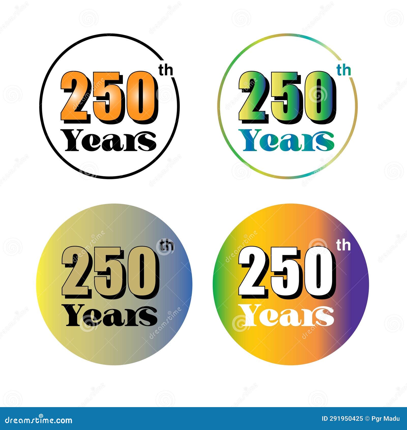 250th Anniversary Elegance Logotype Vector Illustration | CartoonDealer ...