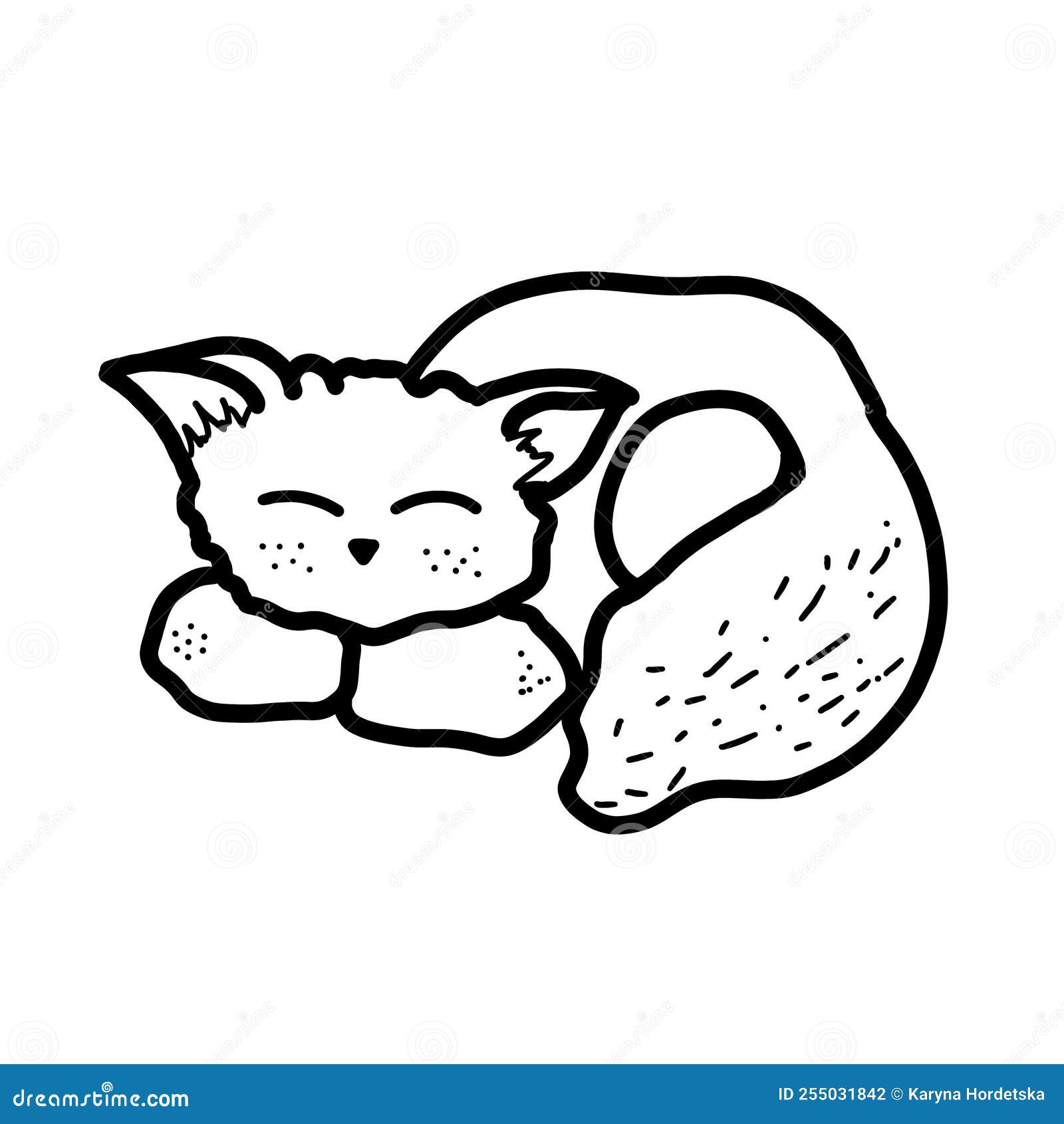 Tha cat napping stock illustration. Illustration of circle - 255031842