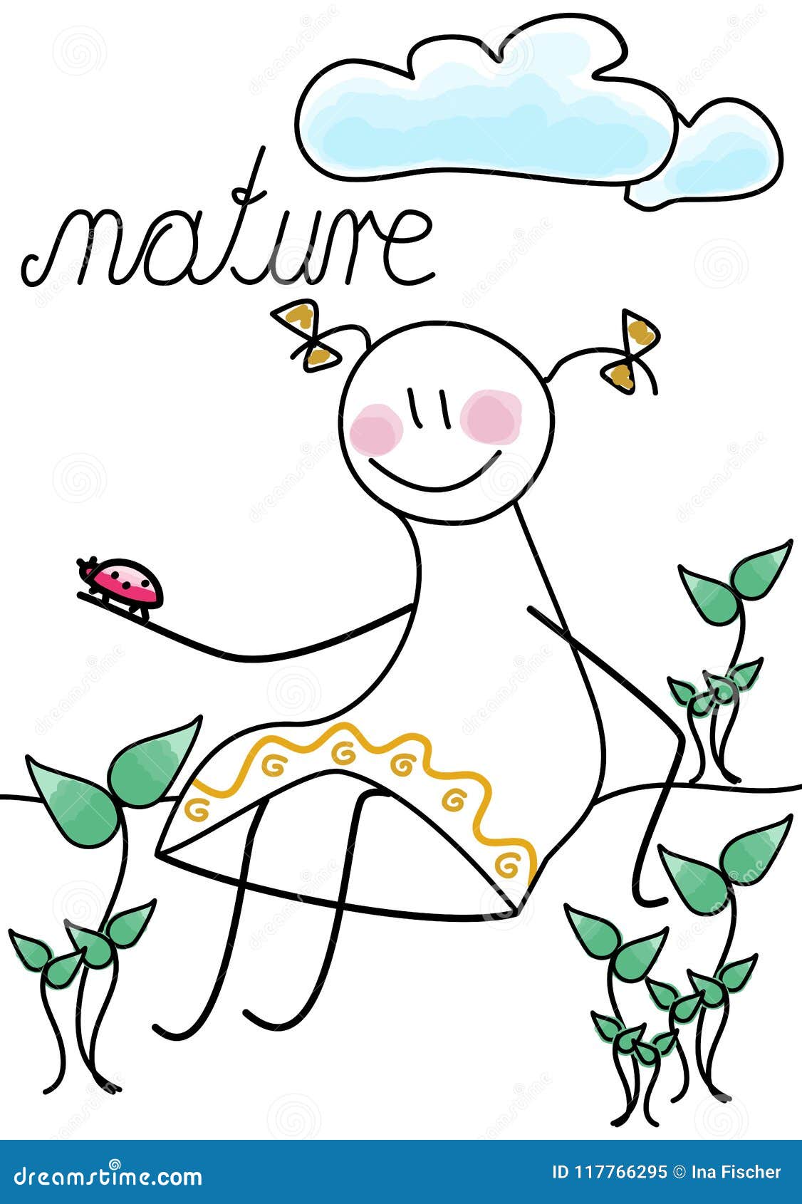 The Magic of Nature. a Stick Figure. Vector. Stock Vector ...