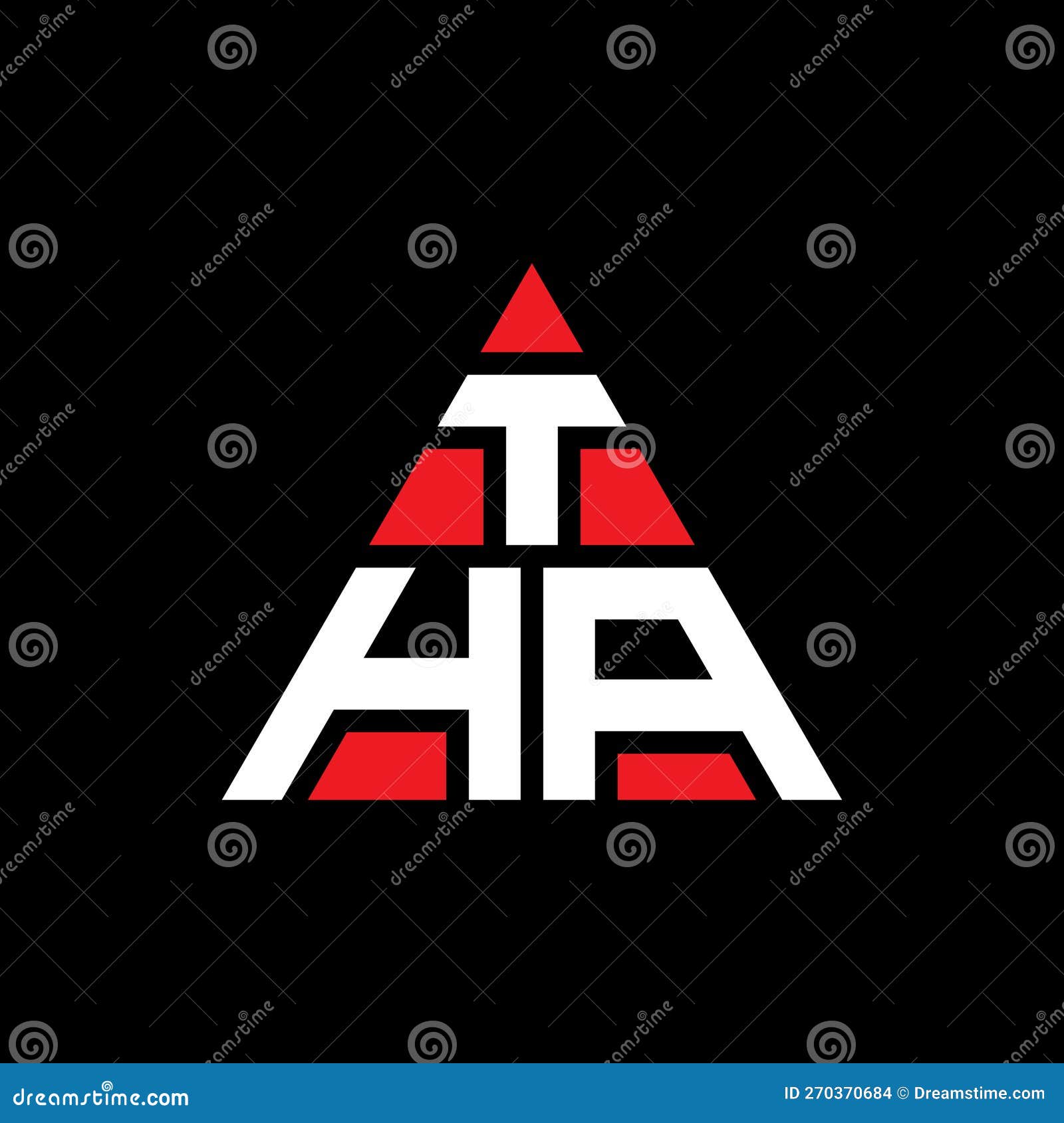 THA Triangle Letter Logo Design with Triangle Shape. THA Triangle Logo ...