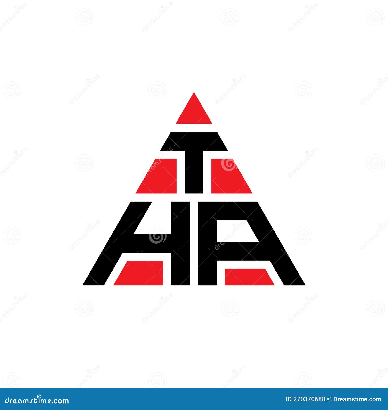 THA Triangle Letter Logo Design with Triangle Shape. THA Triangle Logo ...