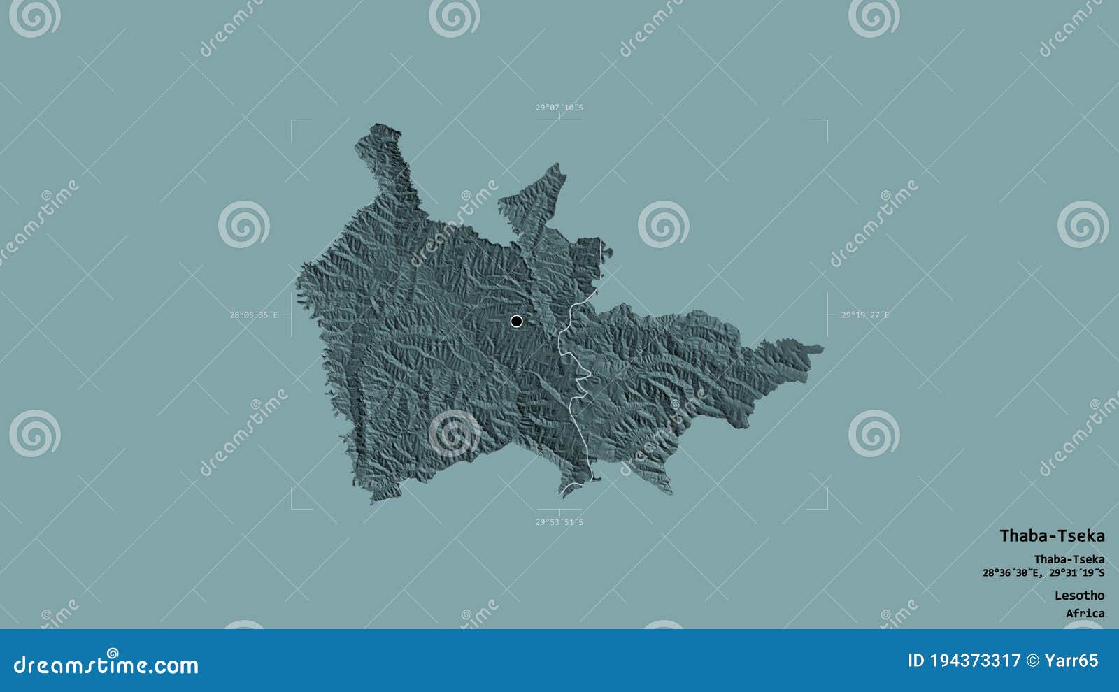 Thaba-Tseka - Lesotho. Bounding Box. Administrative Stock Illustration ...