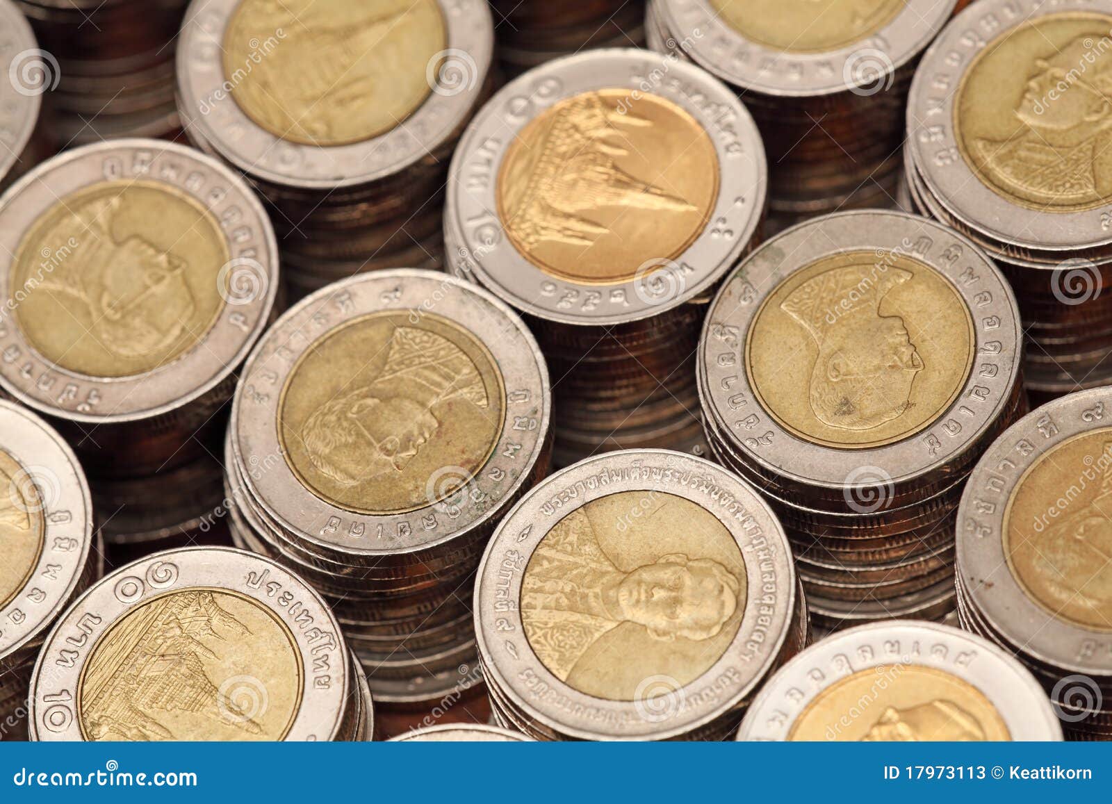 Thai 10 Baht Coins stock image. Image of exchange, asian - 17973113