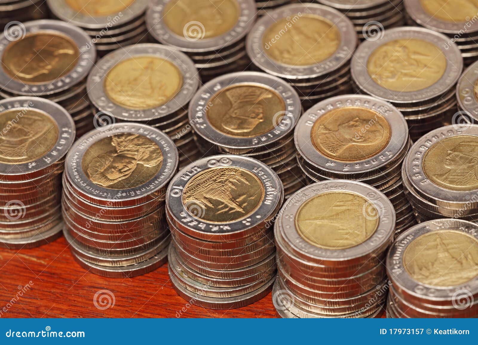 Thai 10 Baht Coins stock image. Image of coinage, king - 17973157