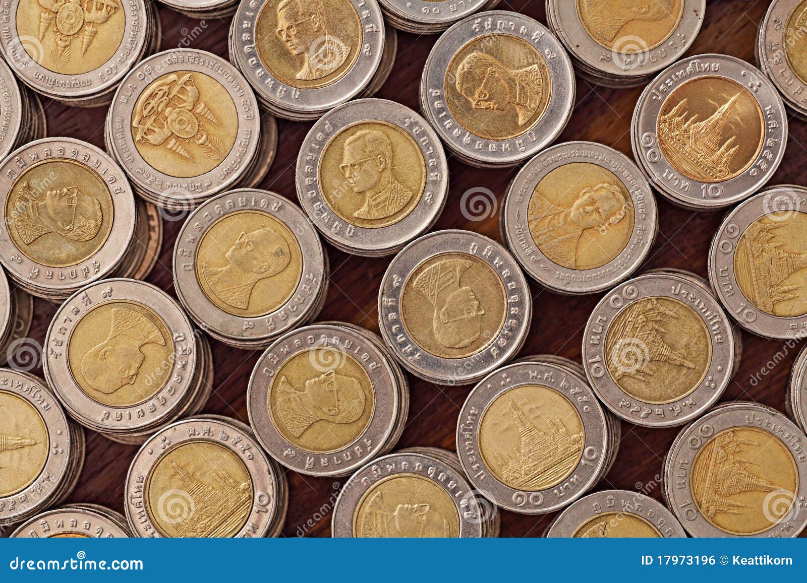 Thai 10 Baht Coins stock photo. Image of change, luxury - 17973196