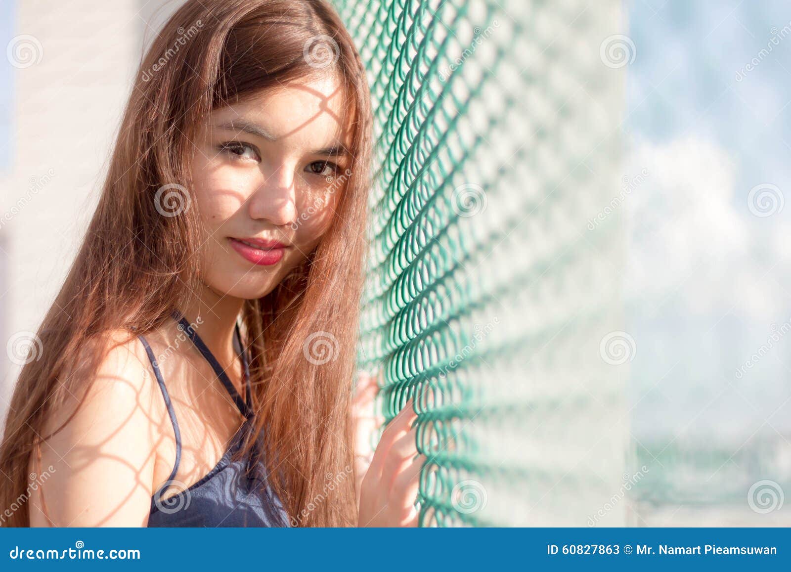 Thai Adult Beautiful Girl Relax And Smile Stock Image Image Of Selfie Green 60827863