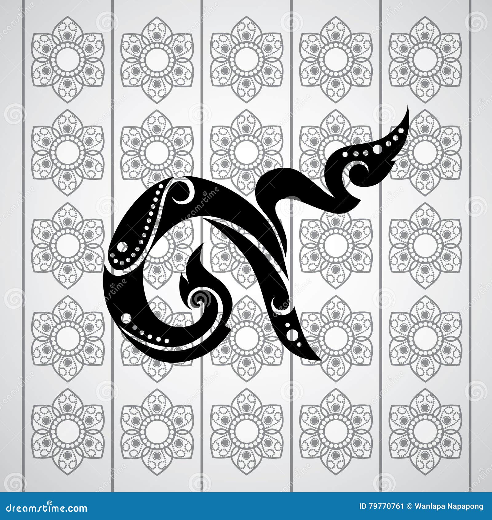 Thai Number.gold On Black Background Cartoon Vector | CartoonDealer.com ...